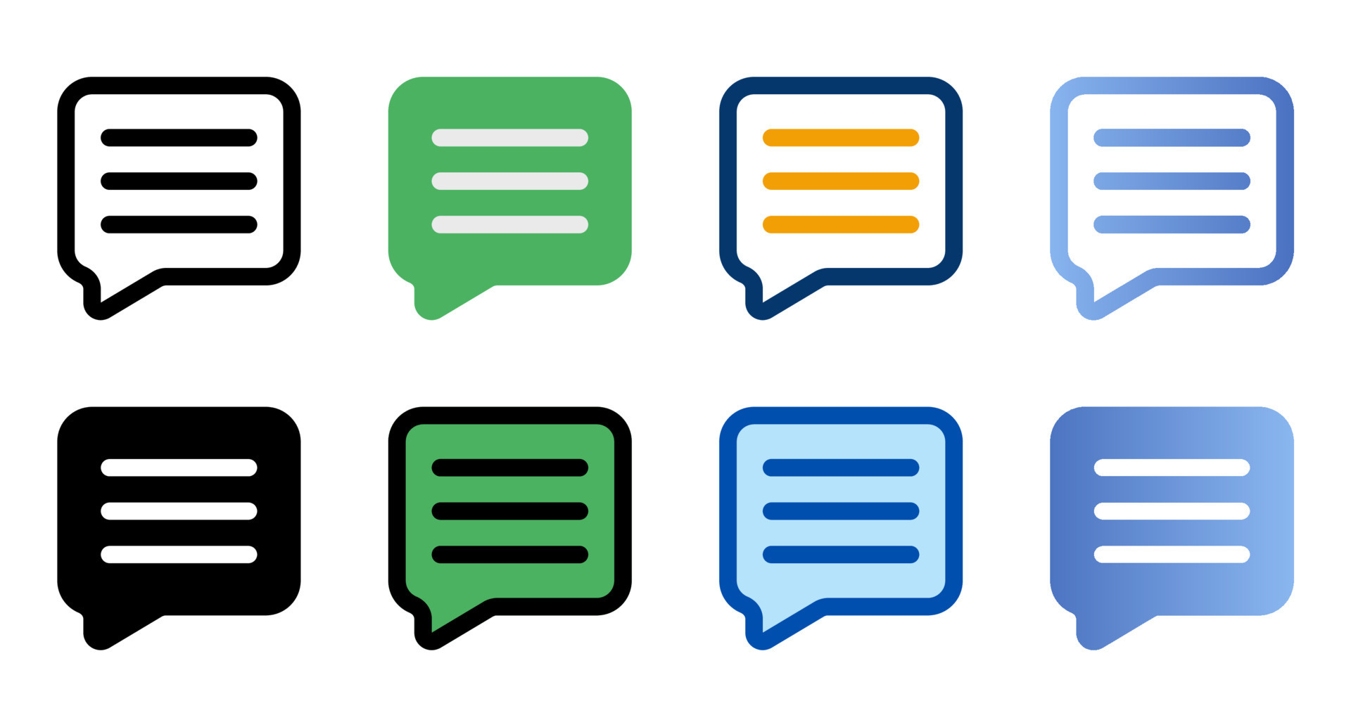 Comment icons in different style. Comment icons. Different style icons ...