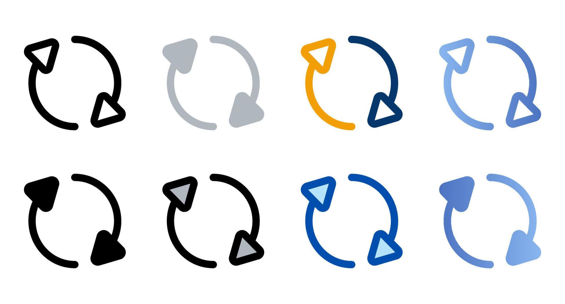 Refresh Icons In Different Style Refresh Icons Different Style Icons Set Vector Illustration