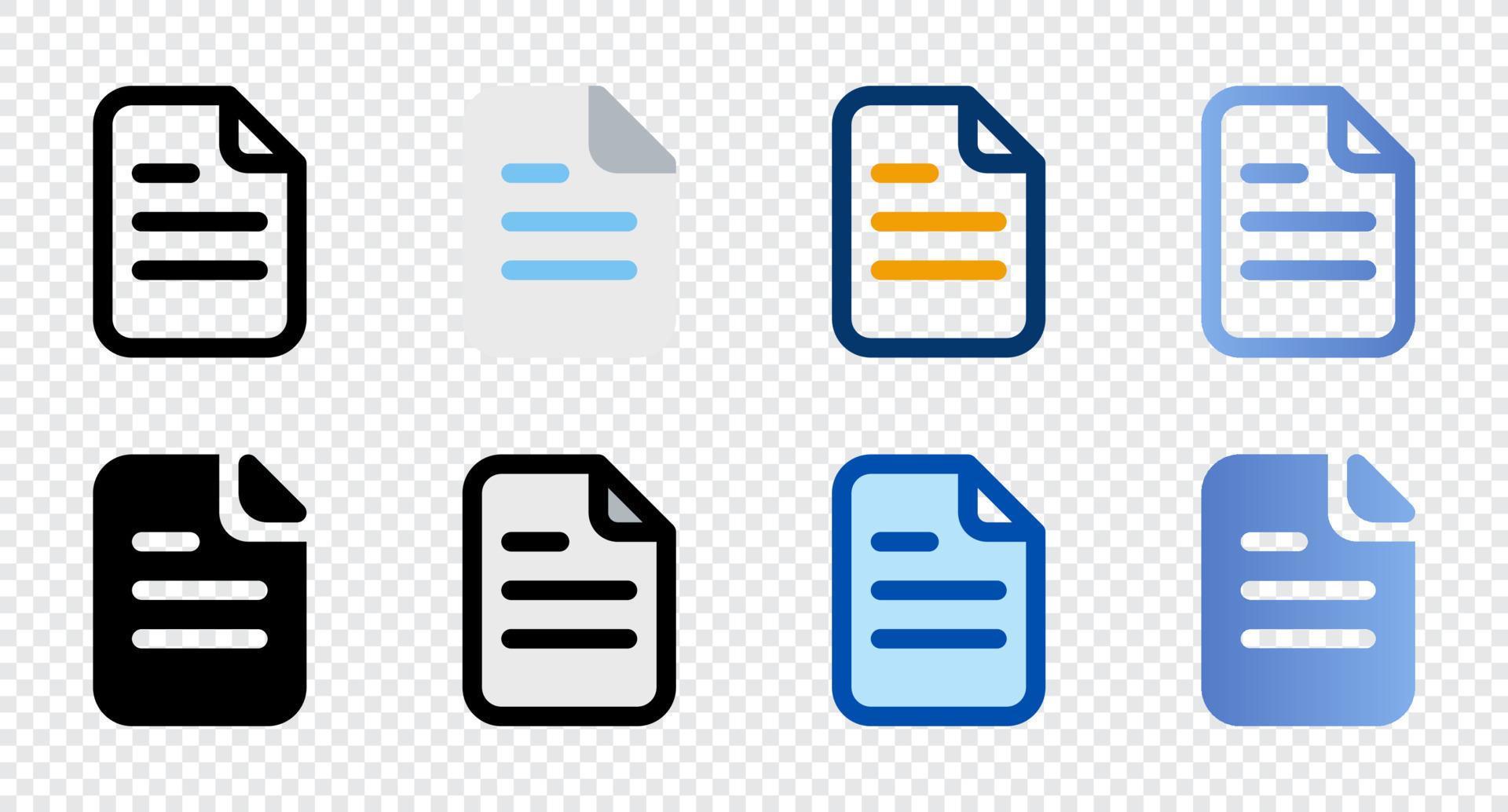 Document icons in different style. Document icons. Different style icons set. Vector ...