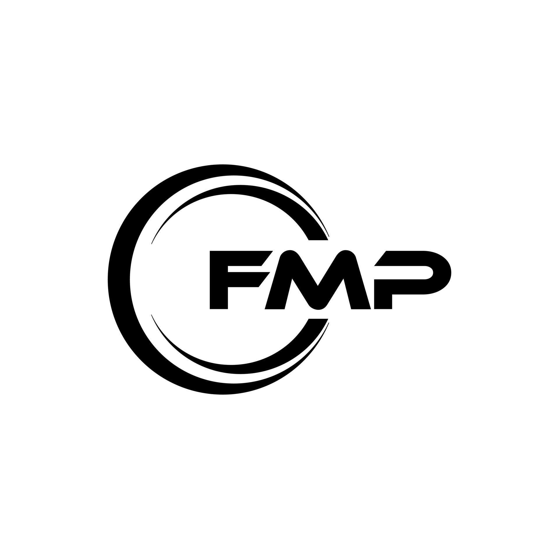 FMP letter logo design in illustration. Vector logo, calligraphy designs for logo, Poster ...