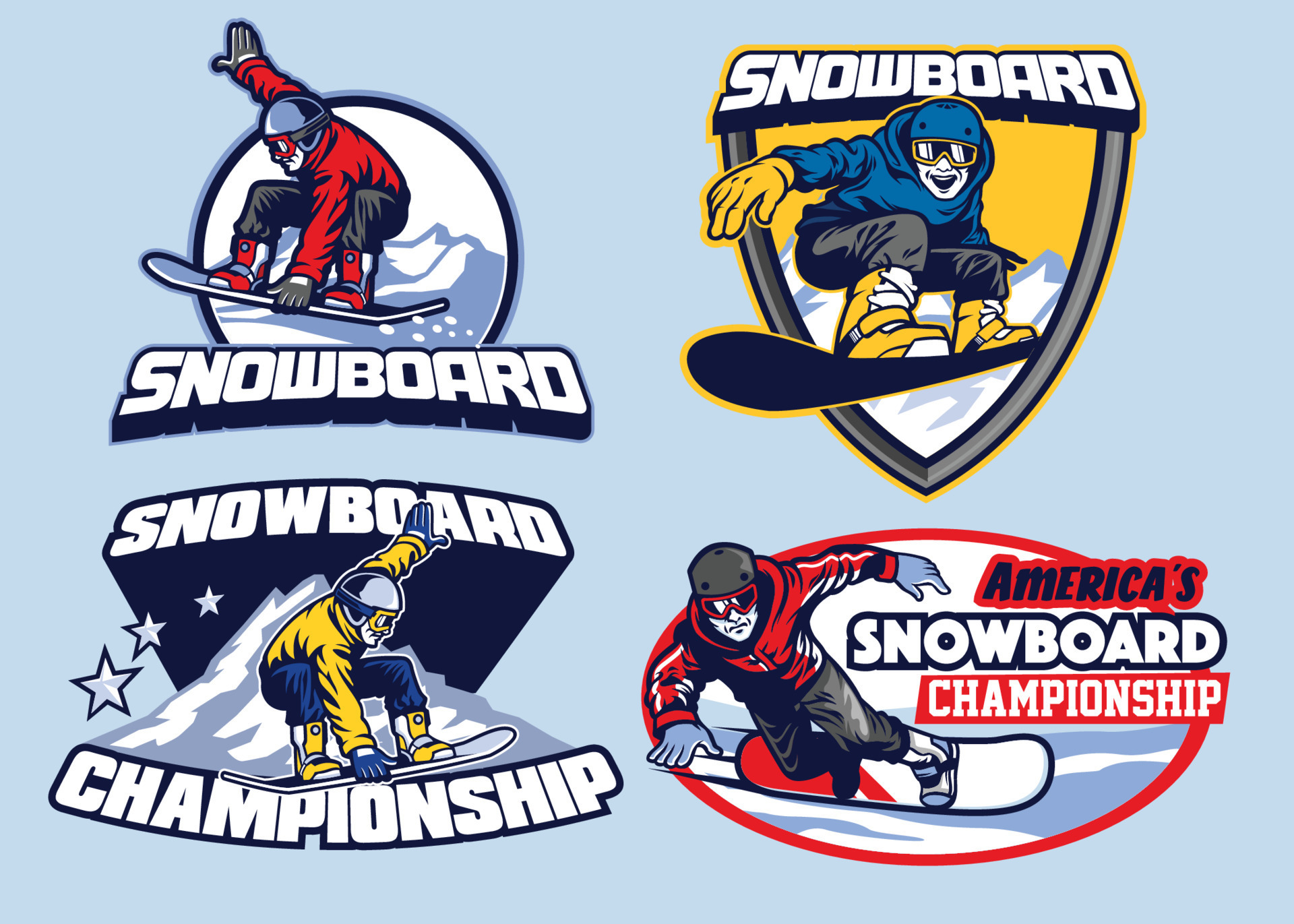 set of Snowboard badge design 21677799 Vector Art at Vecteezy