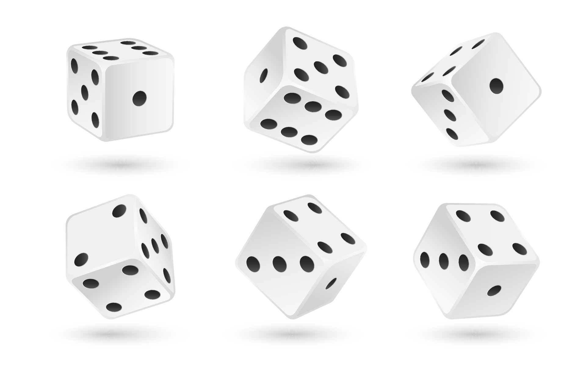 Casino realistic dice set isolated 3d vector illustration for gambling ...