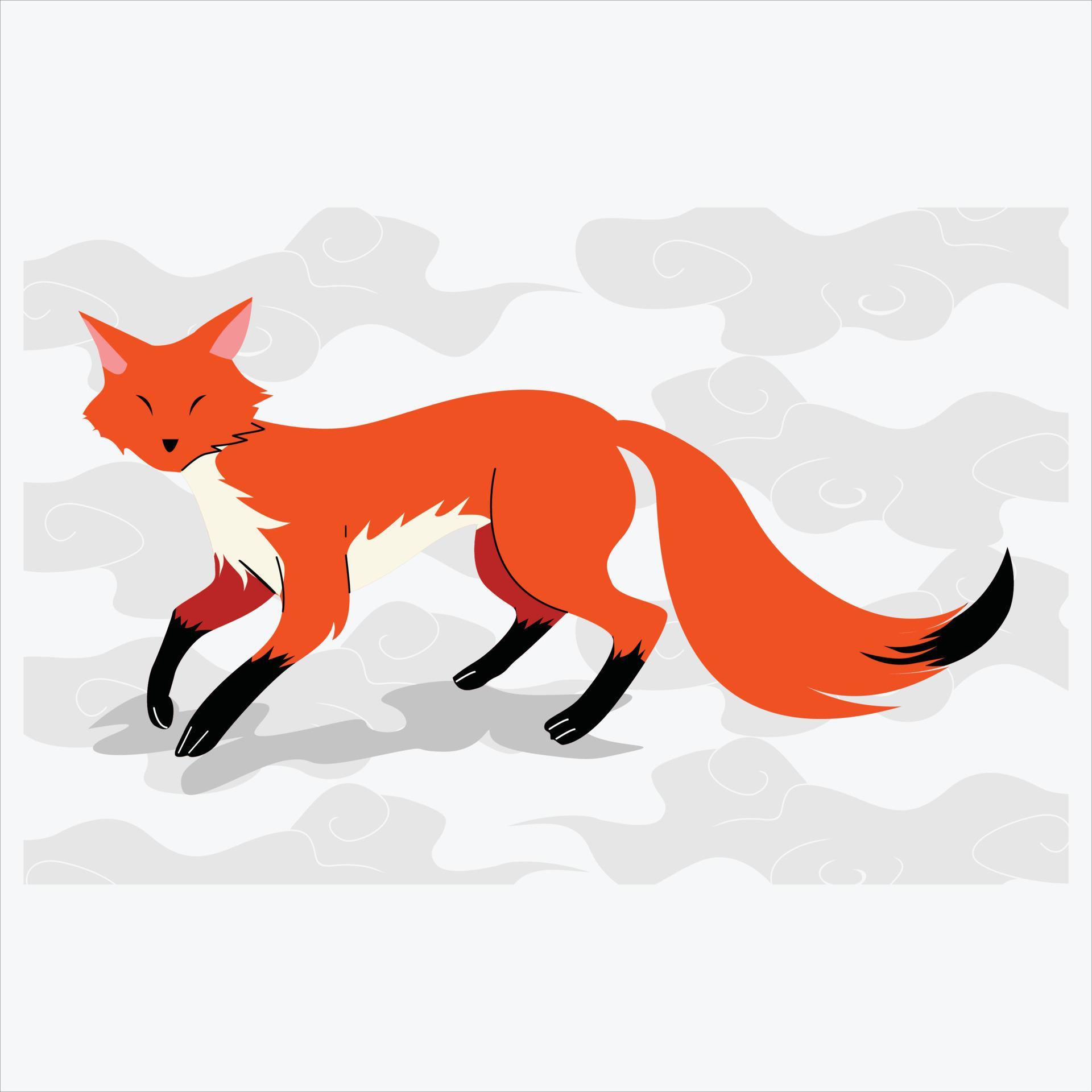 Fox cute animal illustration vector flat design 21683616 Vector Art at ...