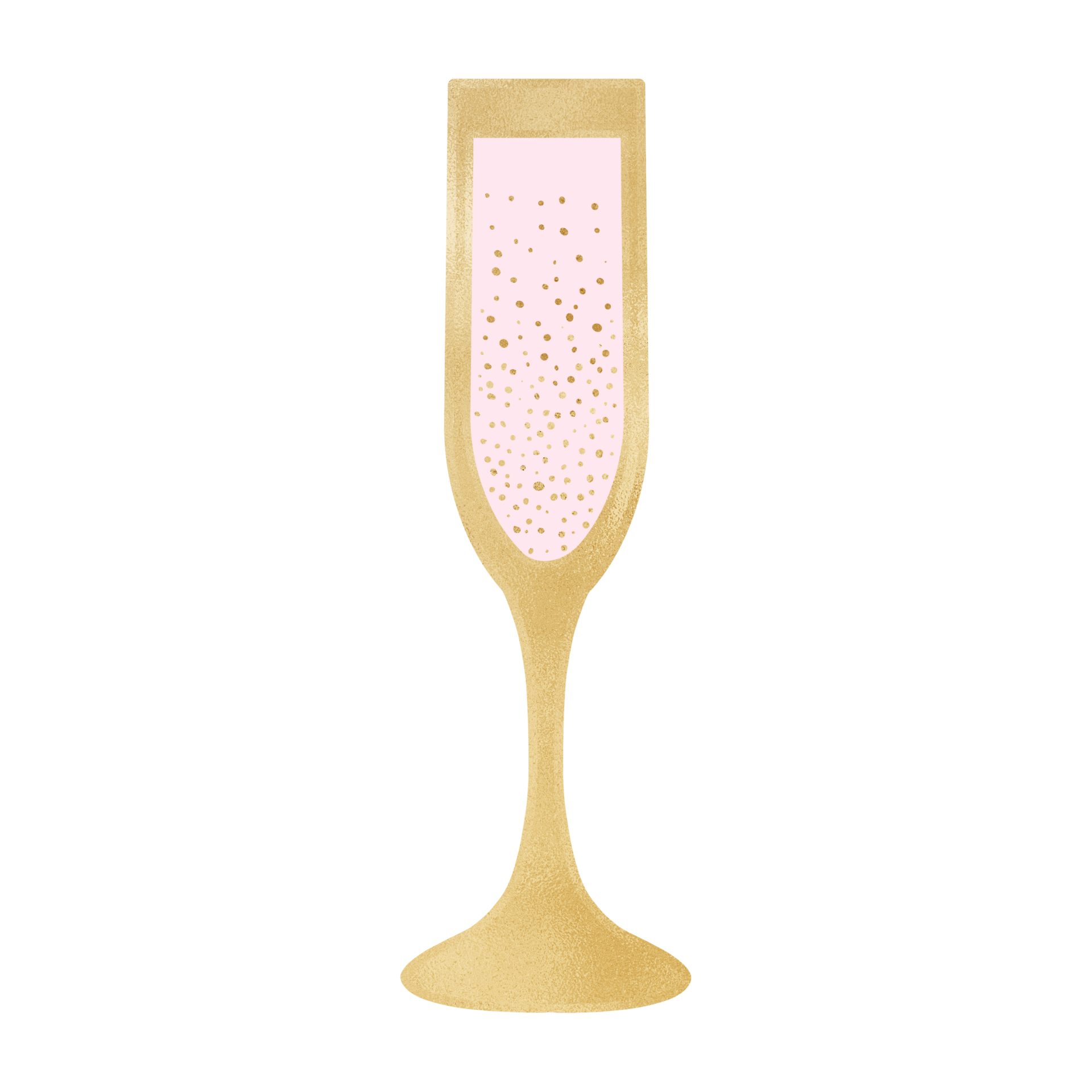Pink And Gold Champagne Glass 21685980 Png