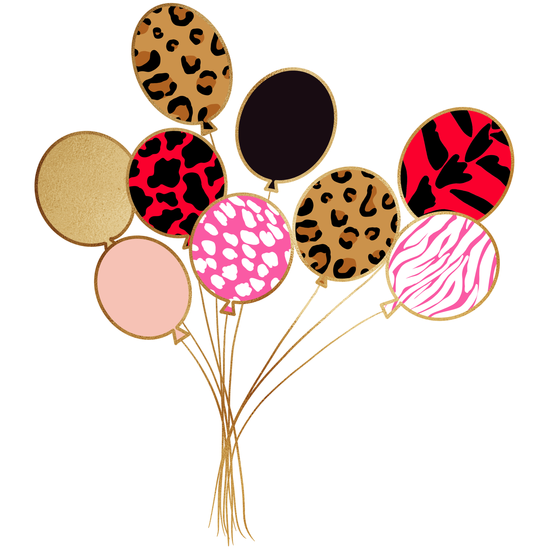 Free Animal Print Party Balloons 21686002 PNG With Transparent Background free-animal-print-party-balloons-21686002-png-with-transparent-background