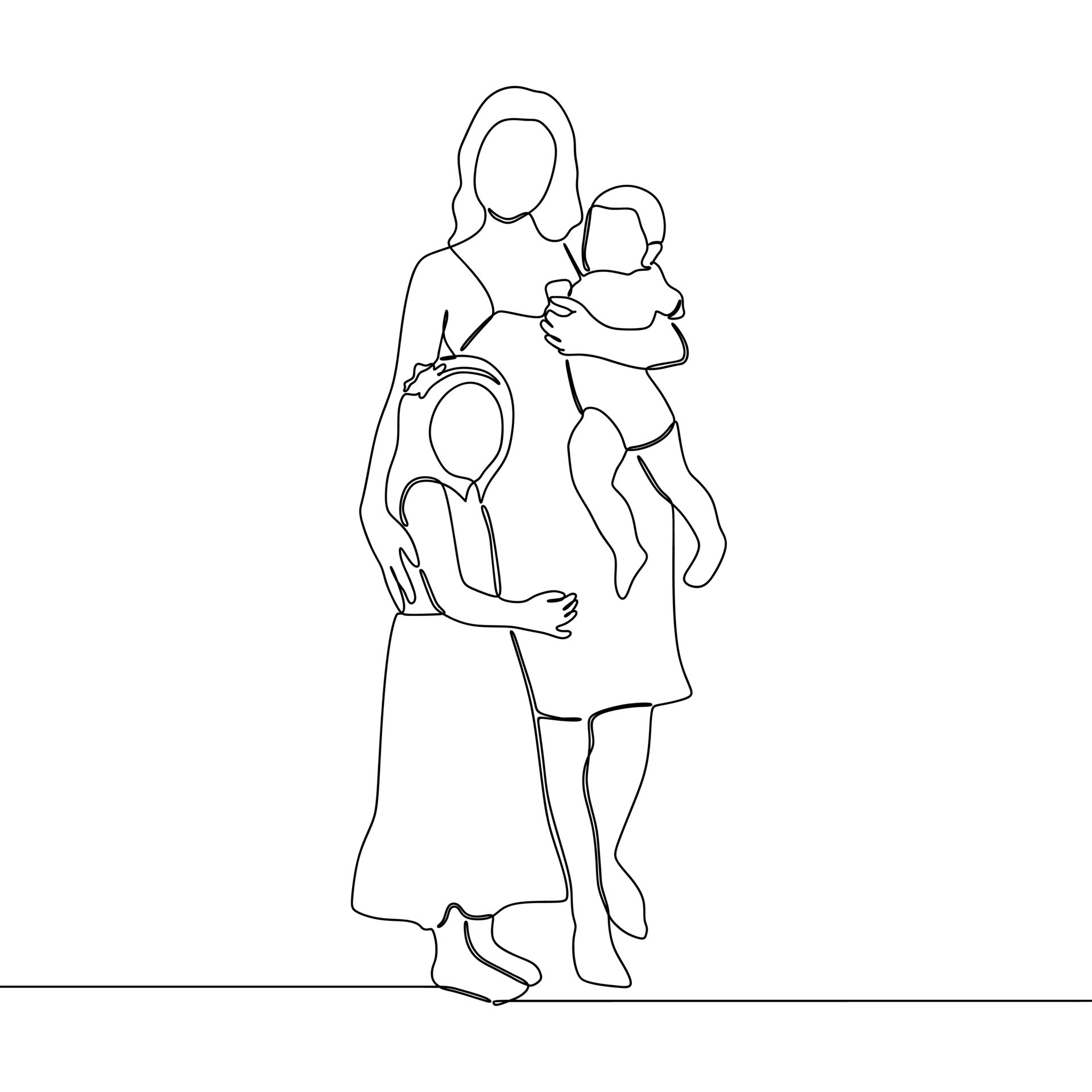 Mother Line Drawing