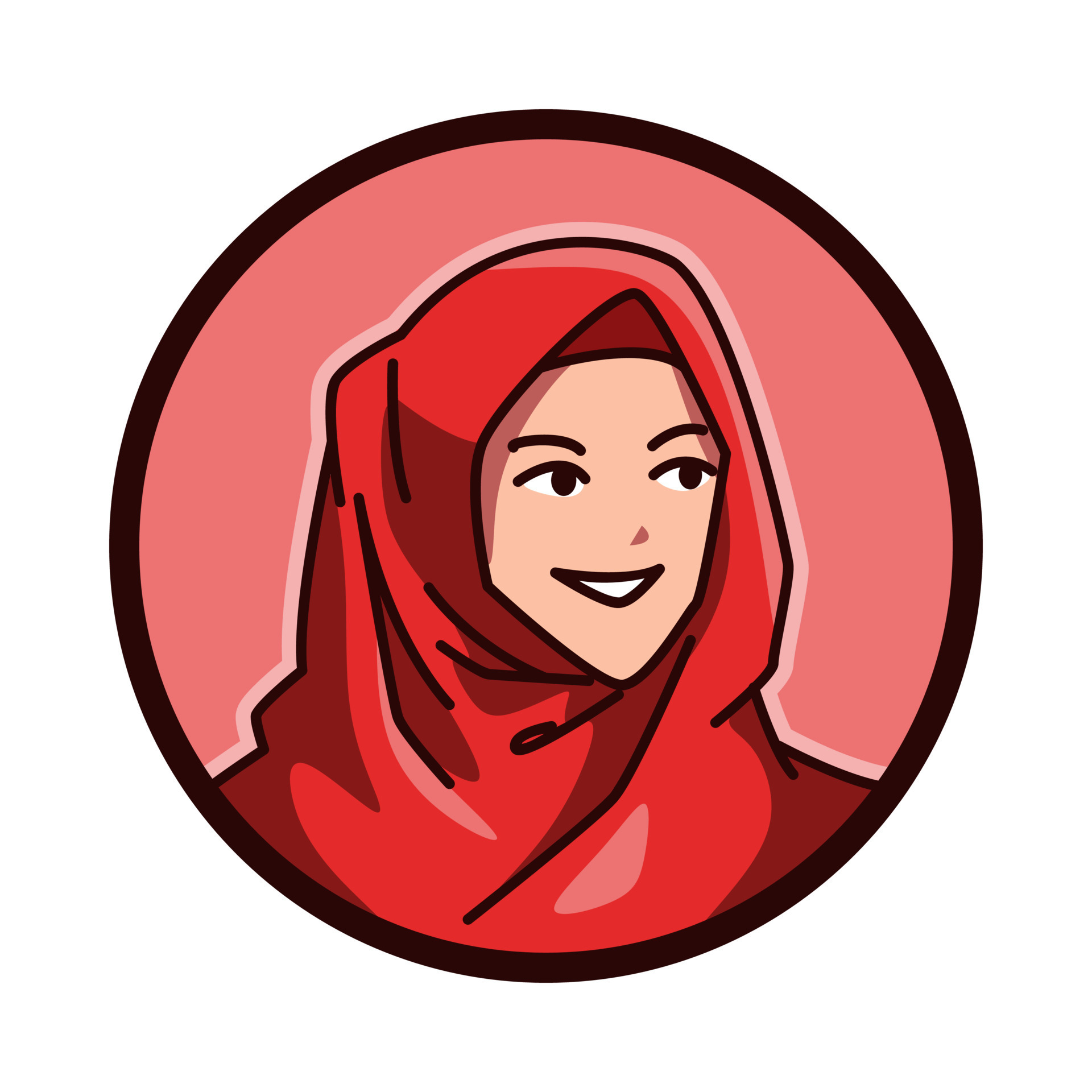 Close Up Portrait Of A Female Character With An Islamic Veil Headscarf Hijab Chador Round