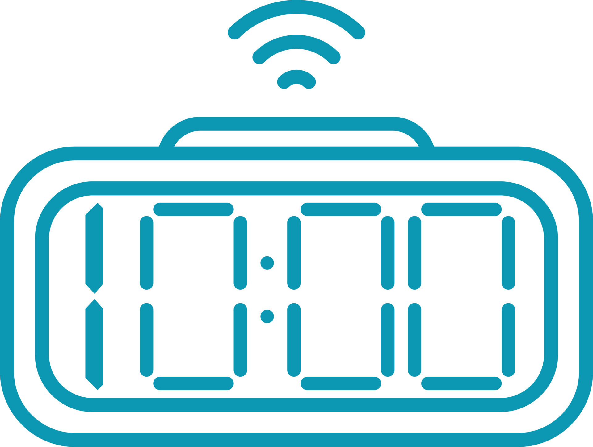 Digital Clock And Set Of Glowing Numbers Vector Digital Clock Number