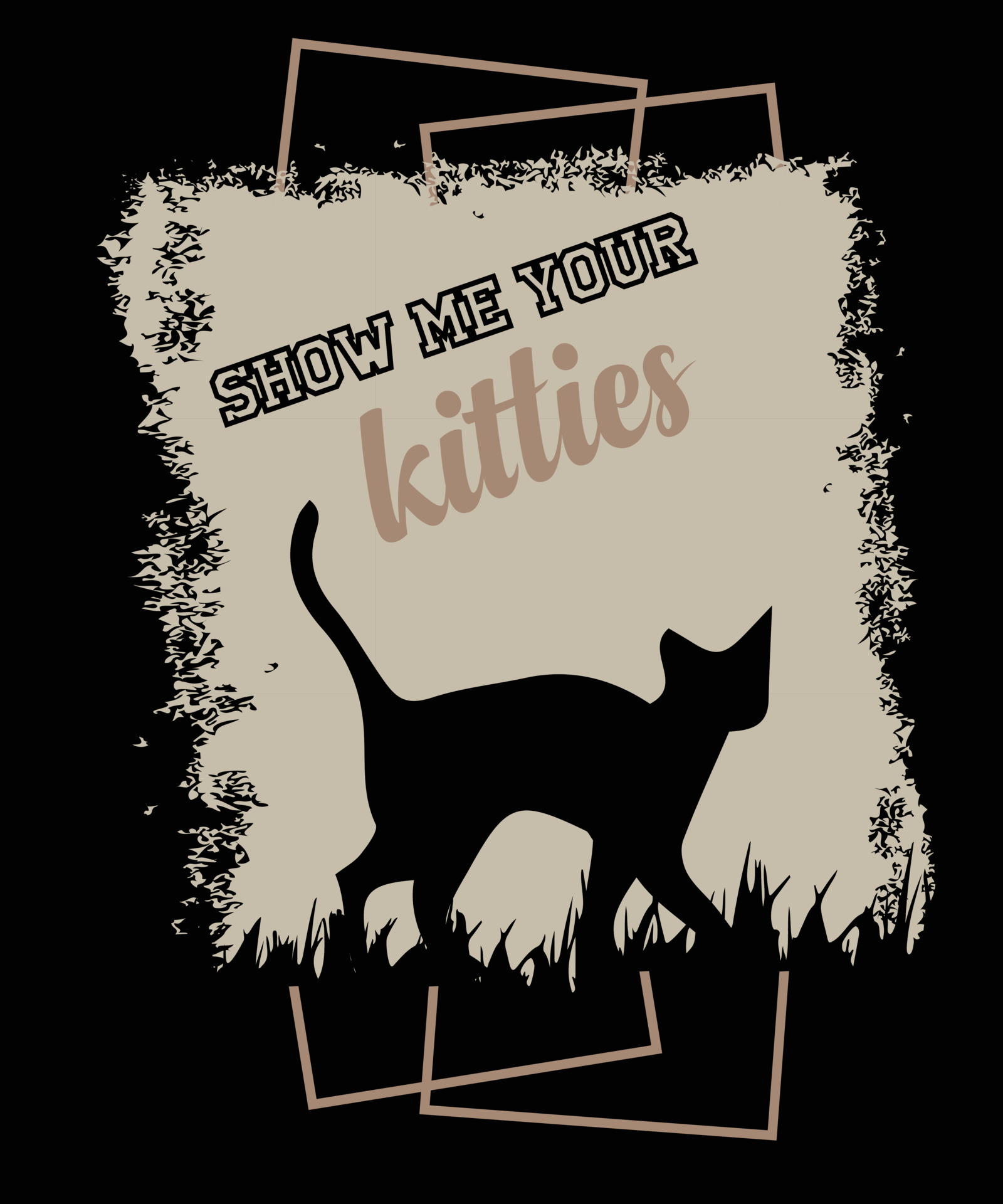 Show me your kitties T-shirt design 21695608 Vector Art at Vecteezy