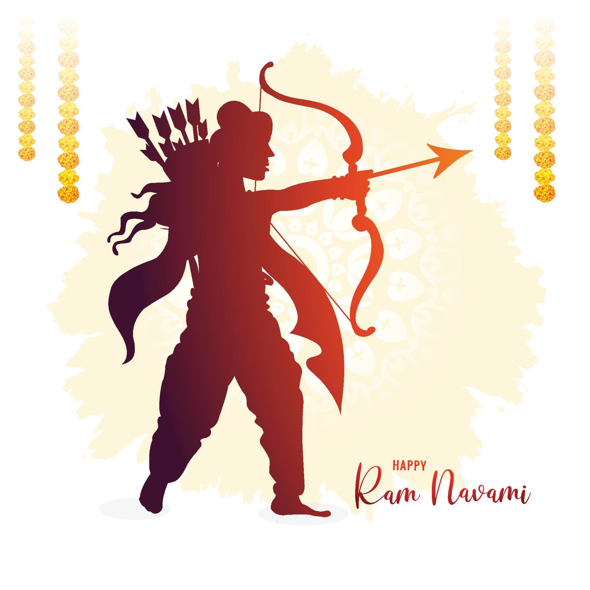 Lord Shree Ram Navami Festival Wishes Card Background 21697600 Vector