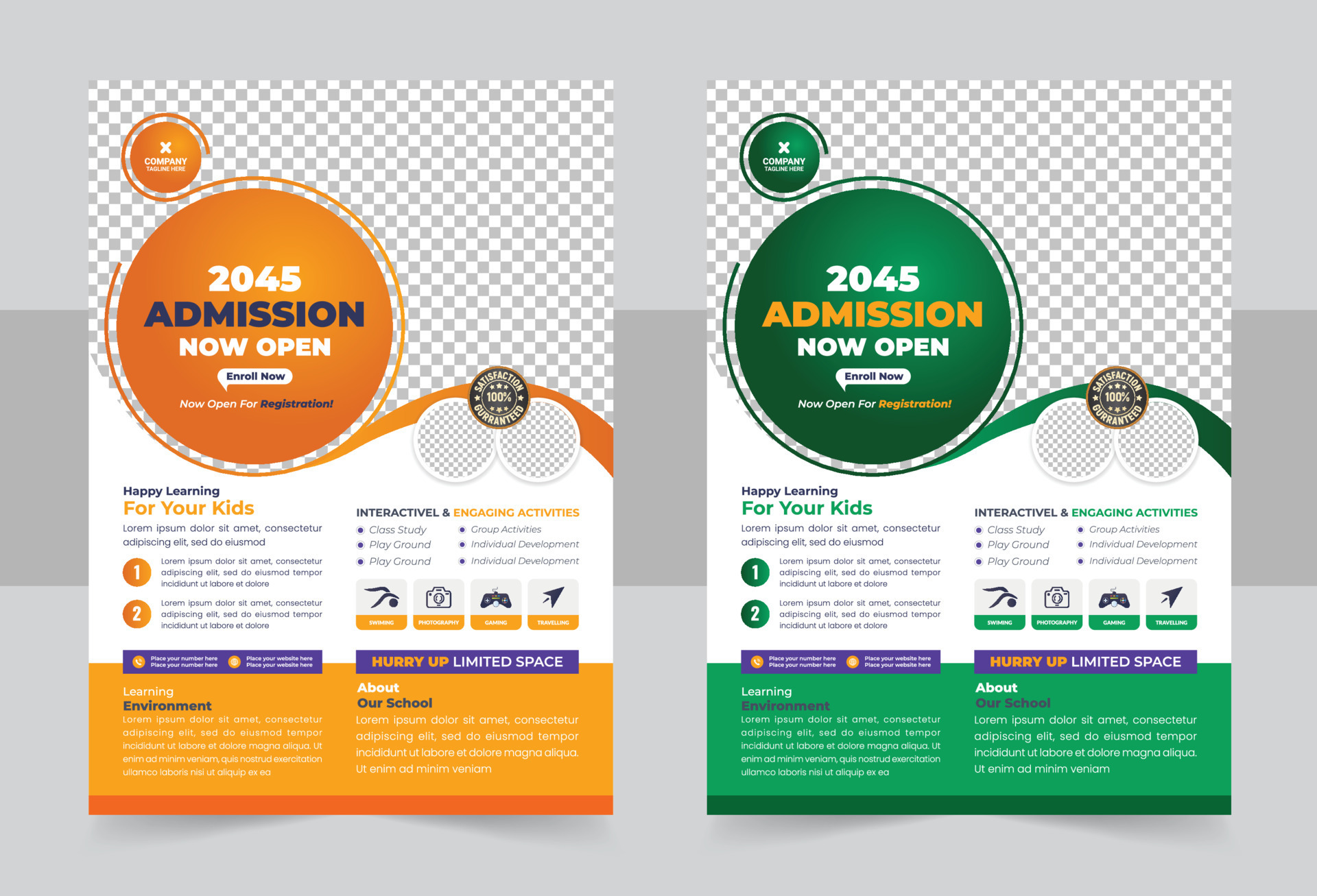 Colorful school admission flyer template design. Kids school design for ... Colorful school admission flyer template design. Kids school design for ...