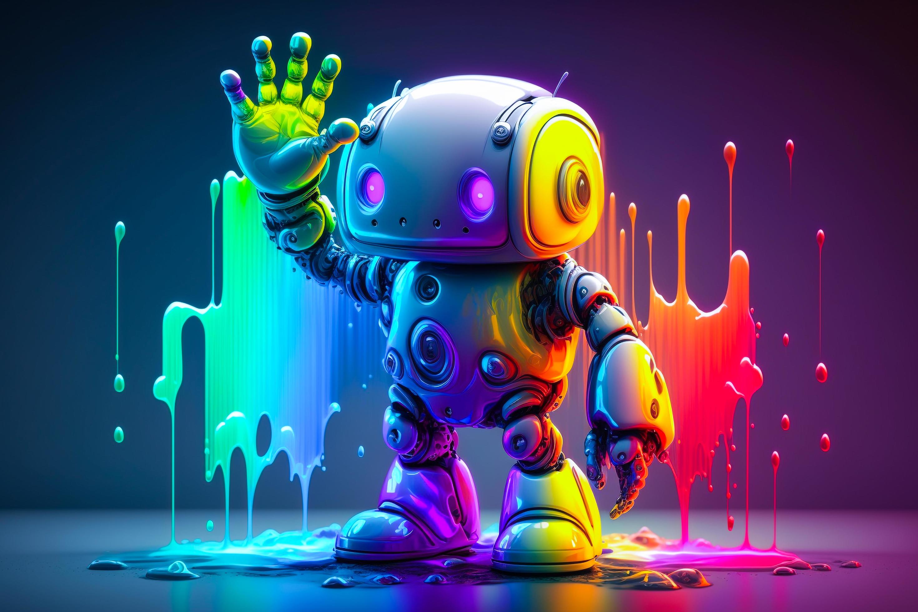 Cute robot waving hand 21698147 Stock Photo at Vecteezy Cute robot waving hand 21698147 Stock Photo at Vecteezy