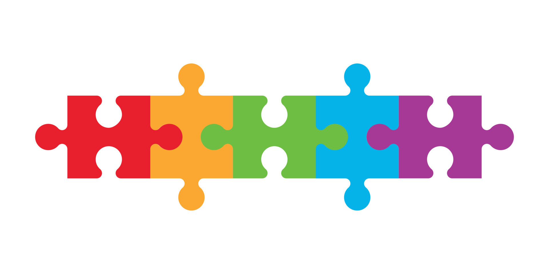 Colorful puzzle pieces icon for autism awareness day vector ...