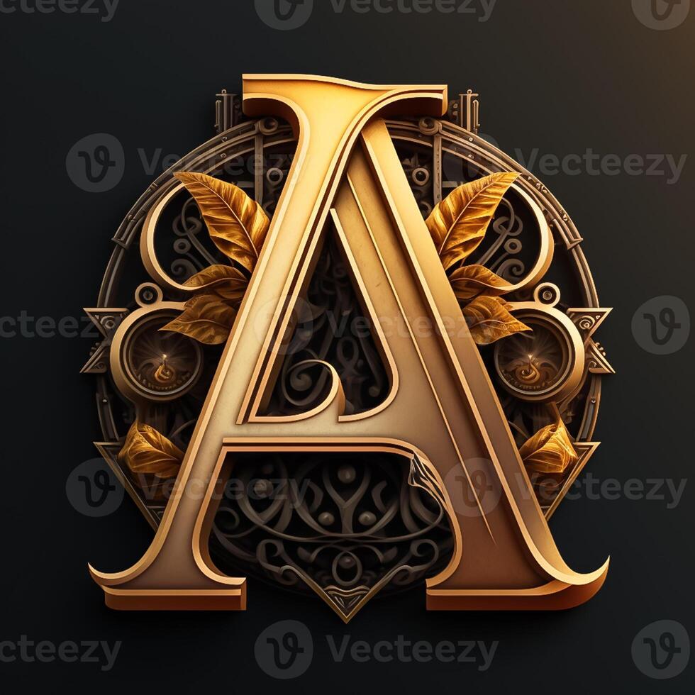 Logo for the letter A with a modern classic style ,3d alphabet on black background 21704733 ...