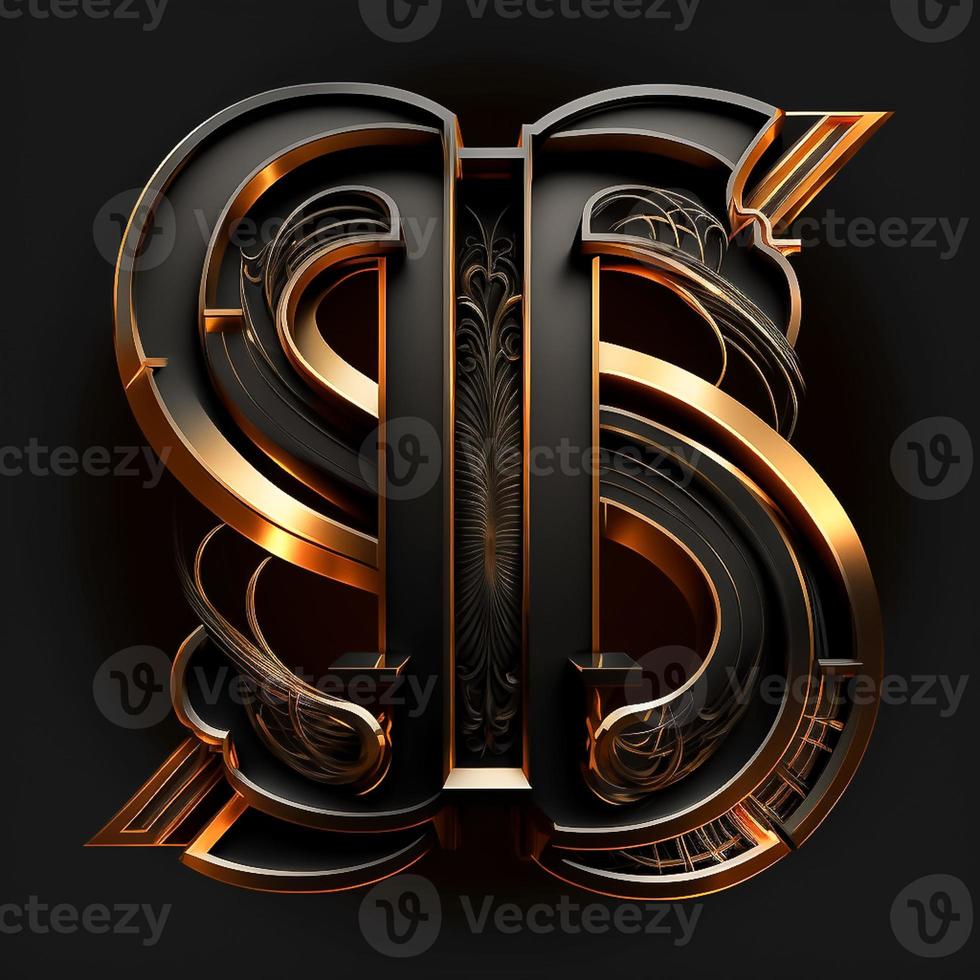 Logo for the letter S with a modern classic style ,3d alphabet on black background 21704739 ...