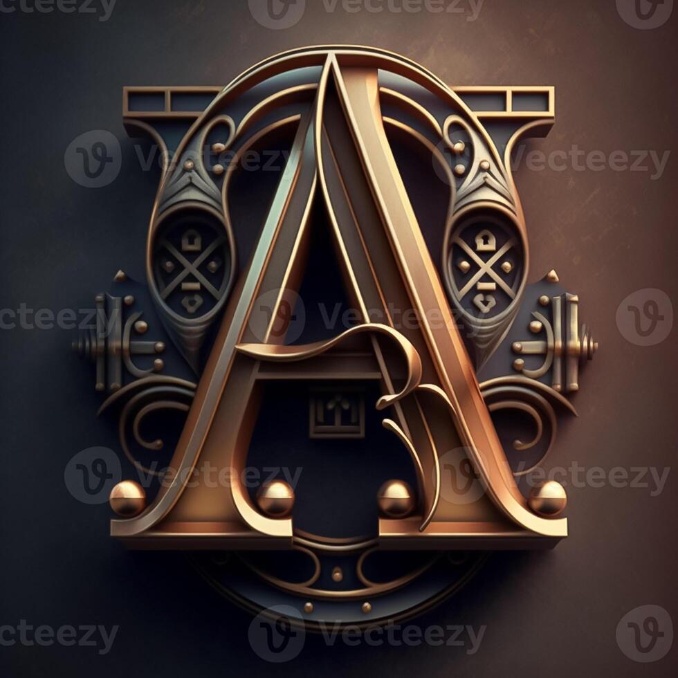 Logo for the letter A with a modern classic style ,3d alphabet on black background 21704871 ...