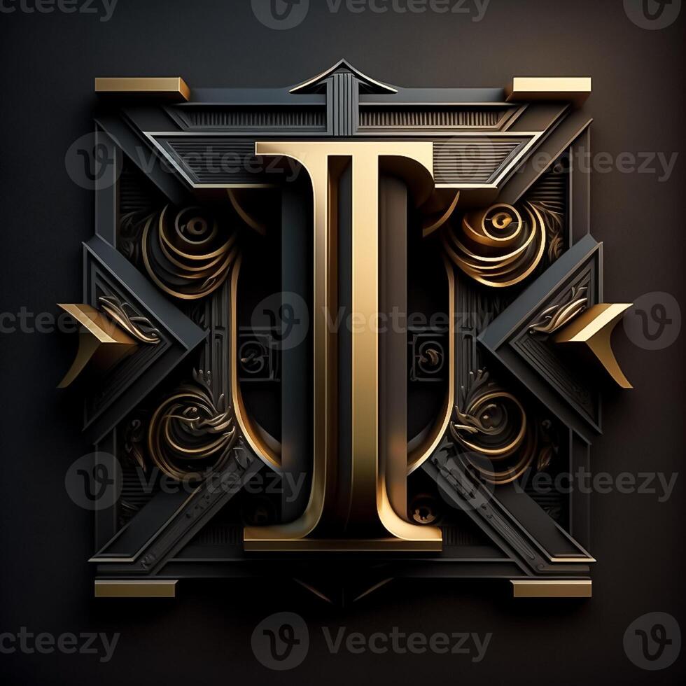 Logo for the letter I with a modern classic style ,3d alphabet on black background 21704878 ...