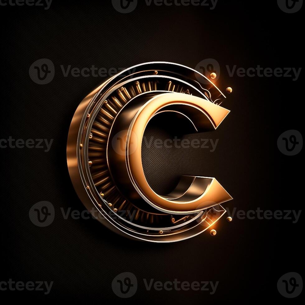 Logo for the letter C with a modern classic style ,3d alphabet on black background 21704880 ...