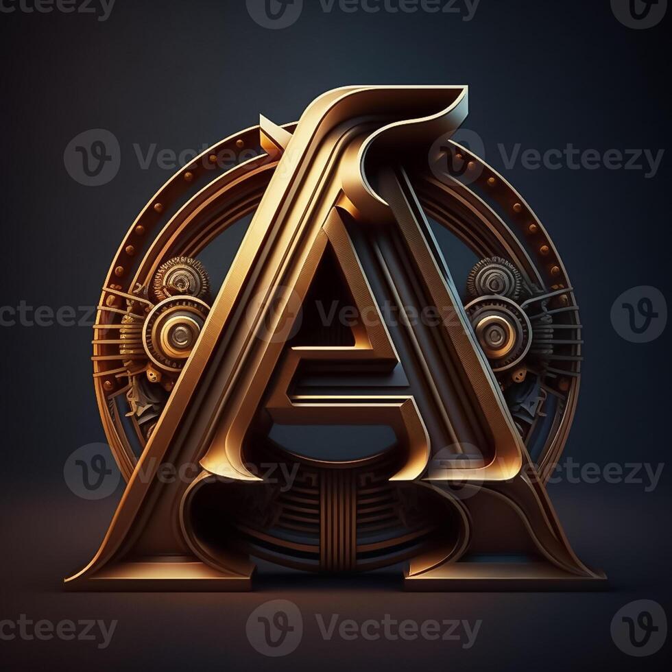 Logo for the letter A with a modern classic style ,3d alphabet on black background 21704998 ...