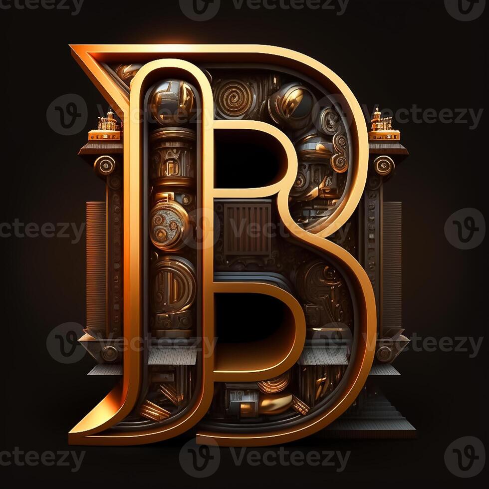 Logo for the letter B with a modern classic style ,3d alphabet on black background 21705179 ...