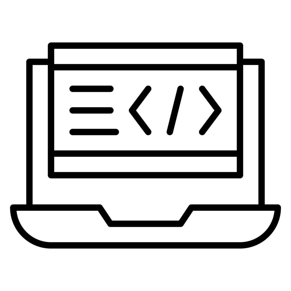 Laptop Coding vector icon 21716928 Vector Art at Vecteezy Laptop Coding vector icon 21716928 Vector Art at Vecteezy