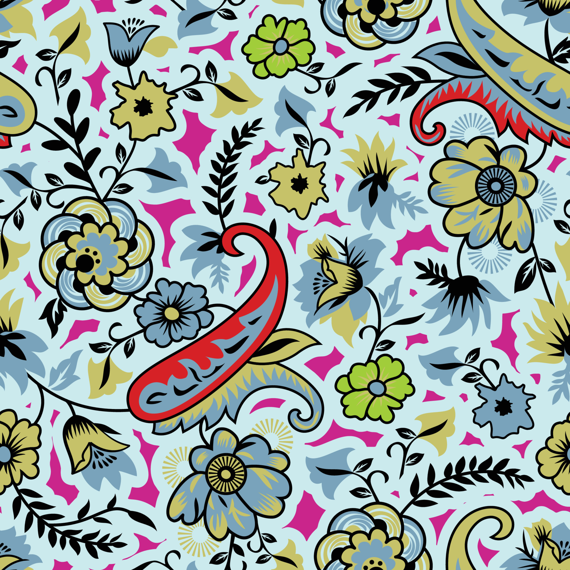 Vector floral spring pattern. Flowers for textile fabric print 21718002 ...