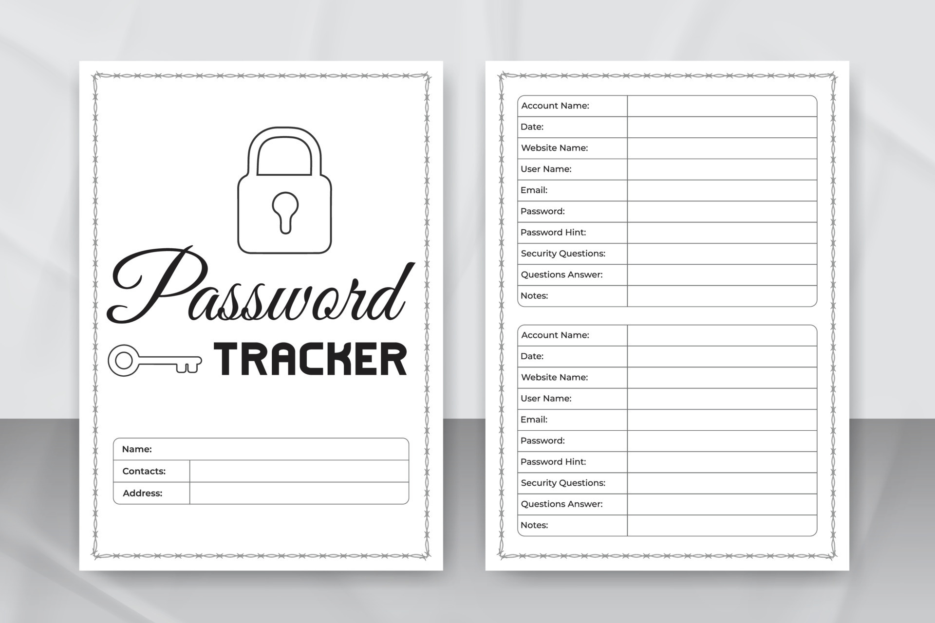 Password Tracker And Website Information Notebook Kdp Interior Password Tracker Journal Kdp