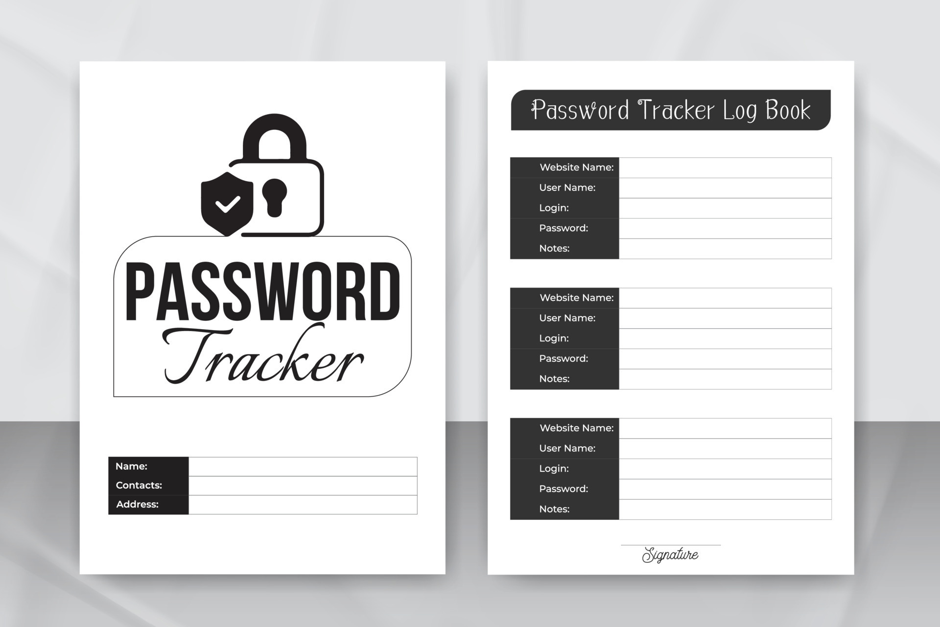 Password Tracker Log Book Kdp Interior Password Tracker Notebook