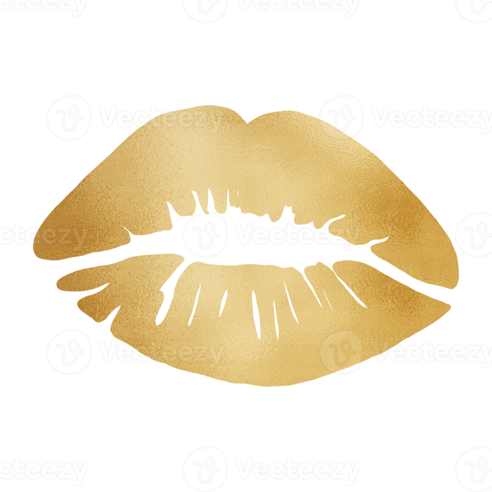 Golden Beautiful Lips 21719505 Png