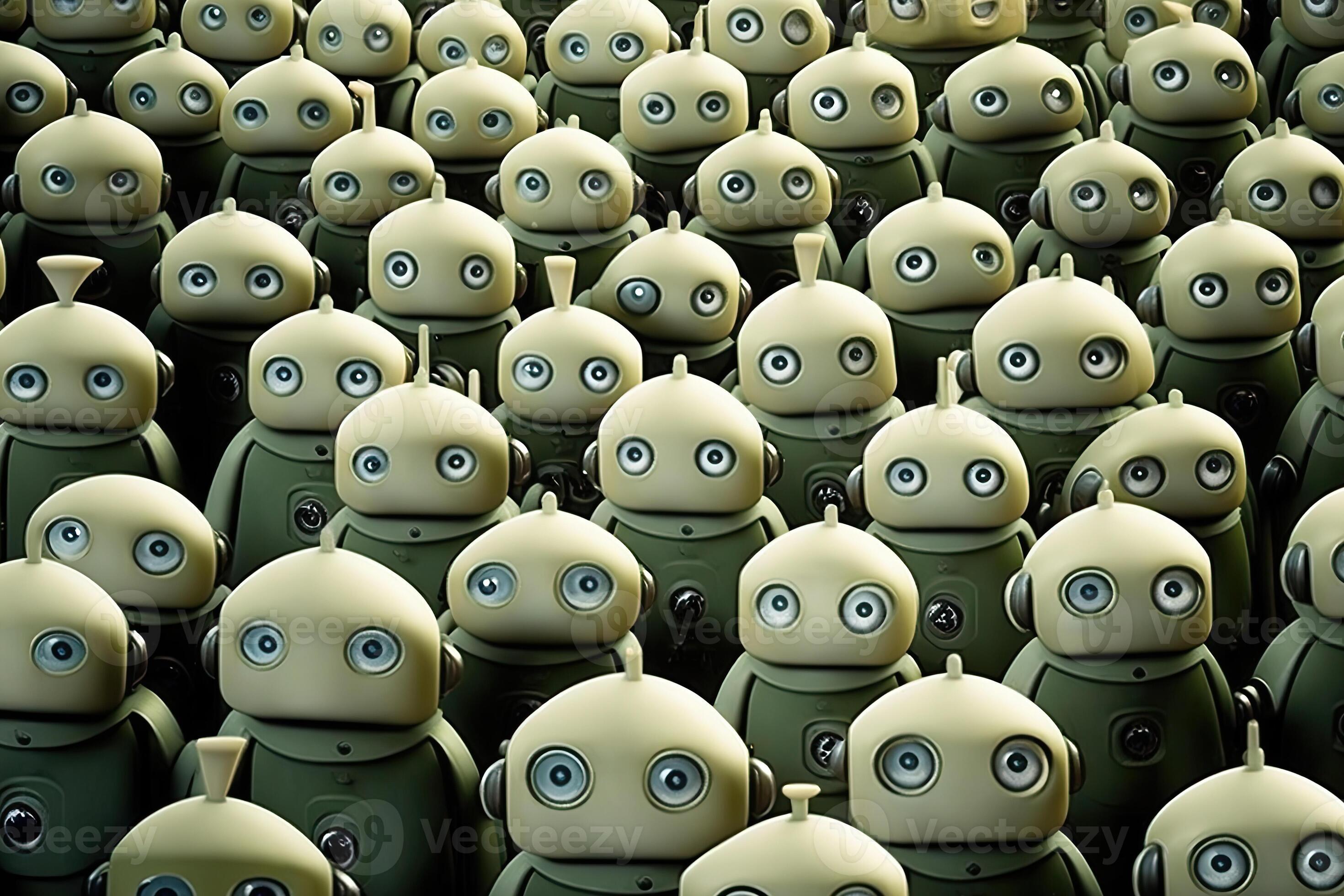Robot crowd in rows. Robot army. Created with 21719802 Stock Photo at ... Robot crowd in rows. Robot army. Created with 21719802 Stock Photo at ...