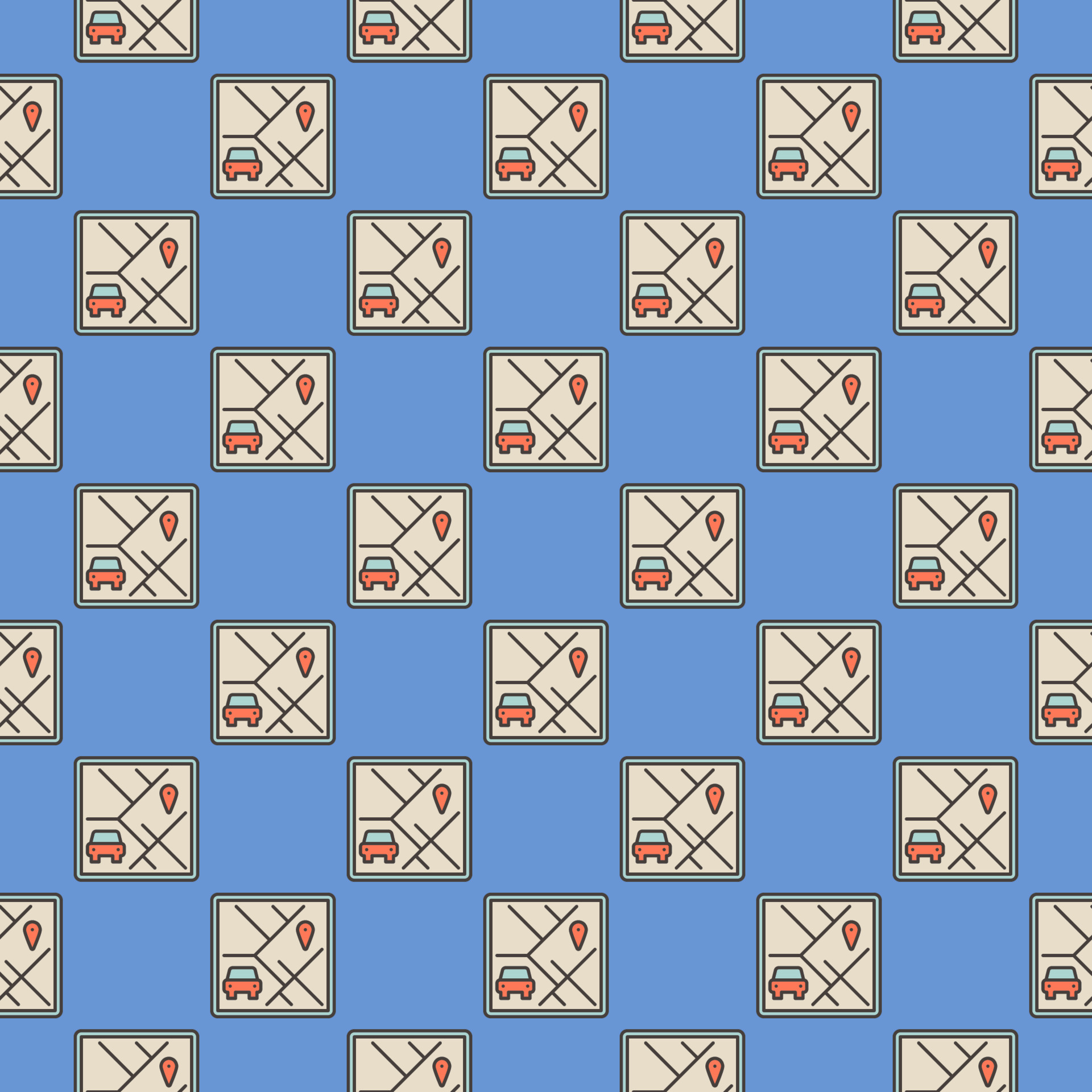 Carsharing Map App Vector Colored Seamless Pattern Or Background 21723185 Vector Art At Vecteezy