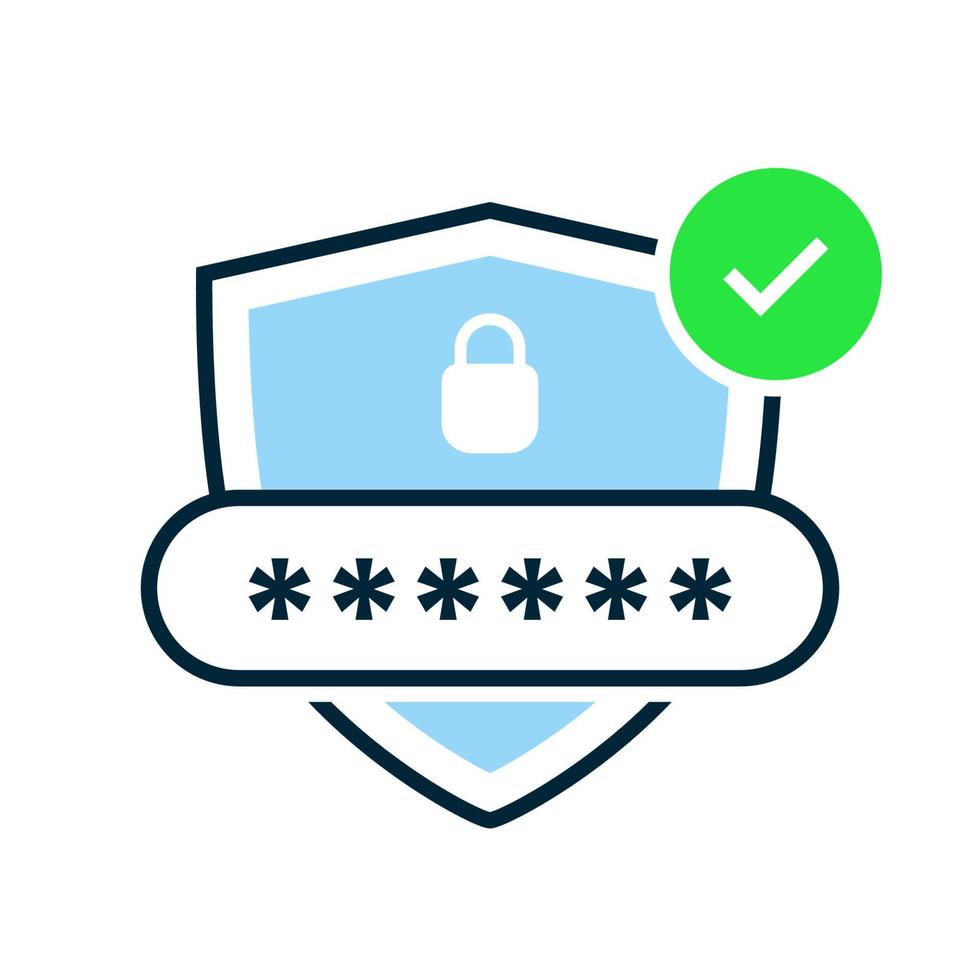 Password Protection Concept Illustration Flat Design Vector Eps10