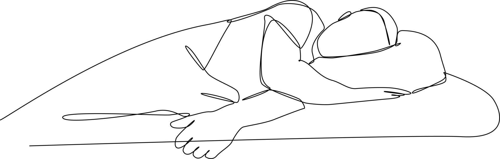 continuo uno línea dibujo contento hombre dormir regularmente. concepto ... continuo uno línea dibujo contento hombre dormir regularmente. concepto ...