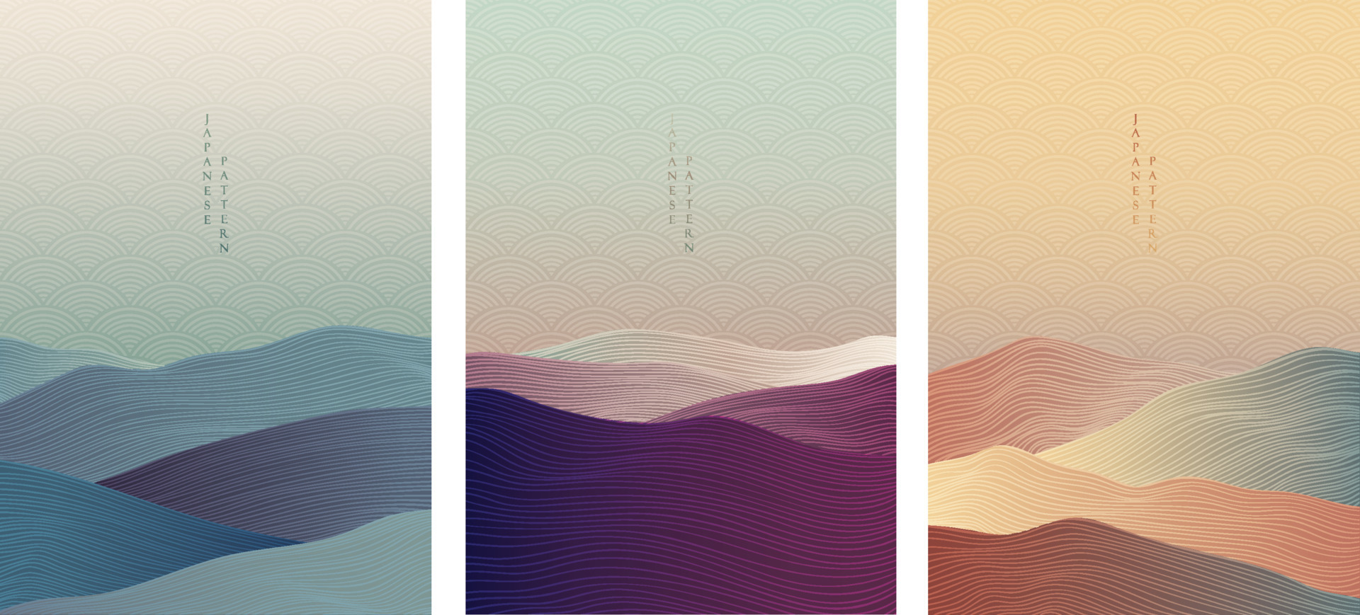 Japanese Background With Line Wave Pattern Vector Abstract Template With Geometric Pattern