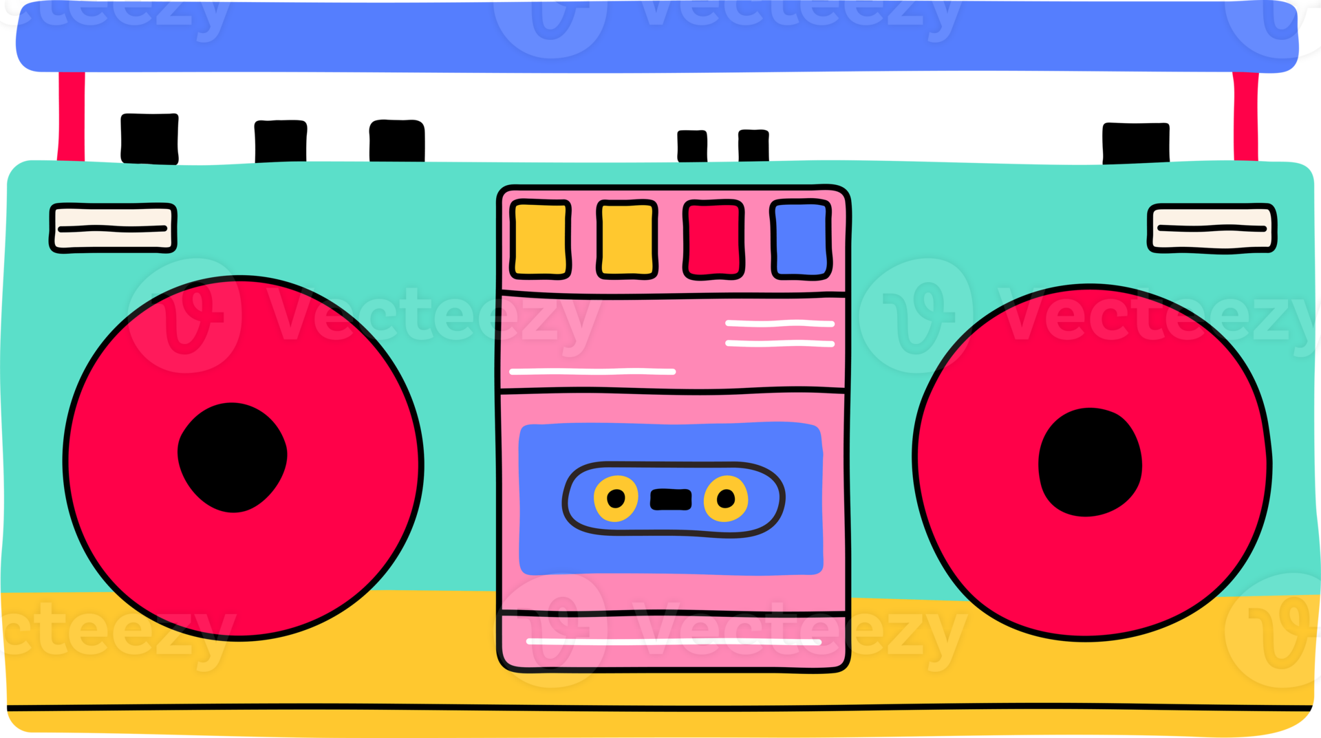 Classic 80s 90s elements in modern style flat, line art style, front ...