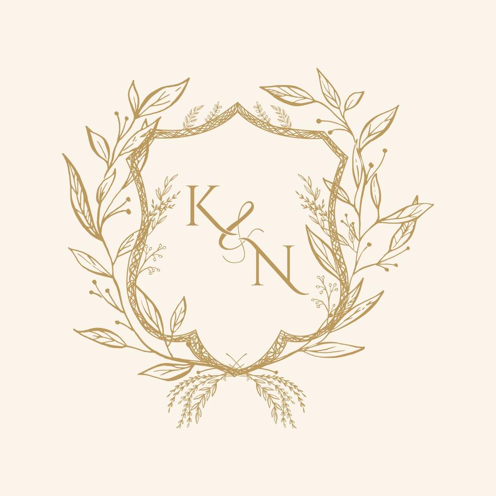 KN Initial Wedding Monogram Logo Crest, Wedding Logo Design, Custom ... KN Initial Wedding Monogram Logo Crest, Wedding Logo Design, Custom ...