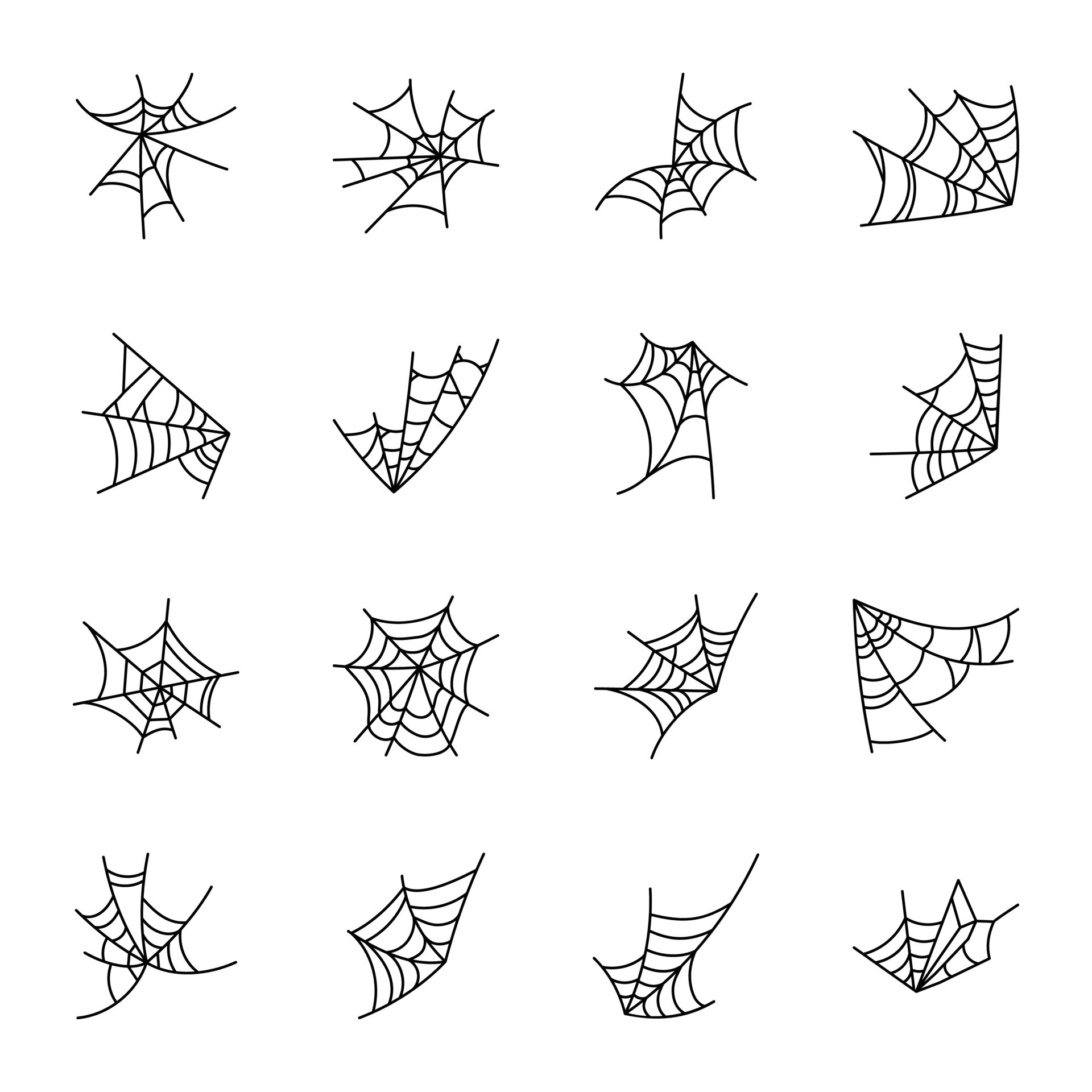 Pack of Spider Silk Hand Drawn Vectors 21733109 Vector Art at Vecteezy