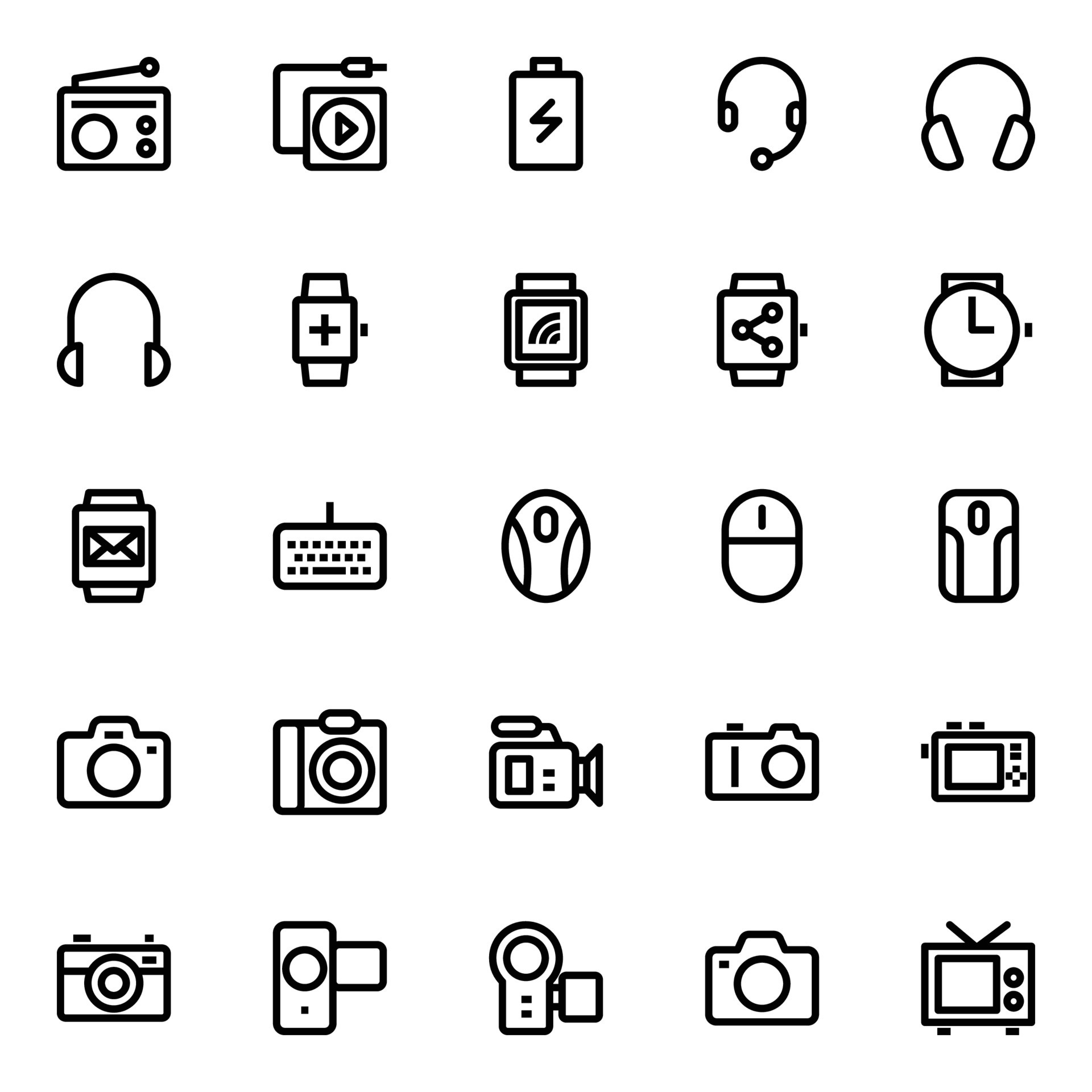 Outline icons for Gadgets and devices. 21733113 Vector Art at Vecteezy