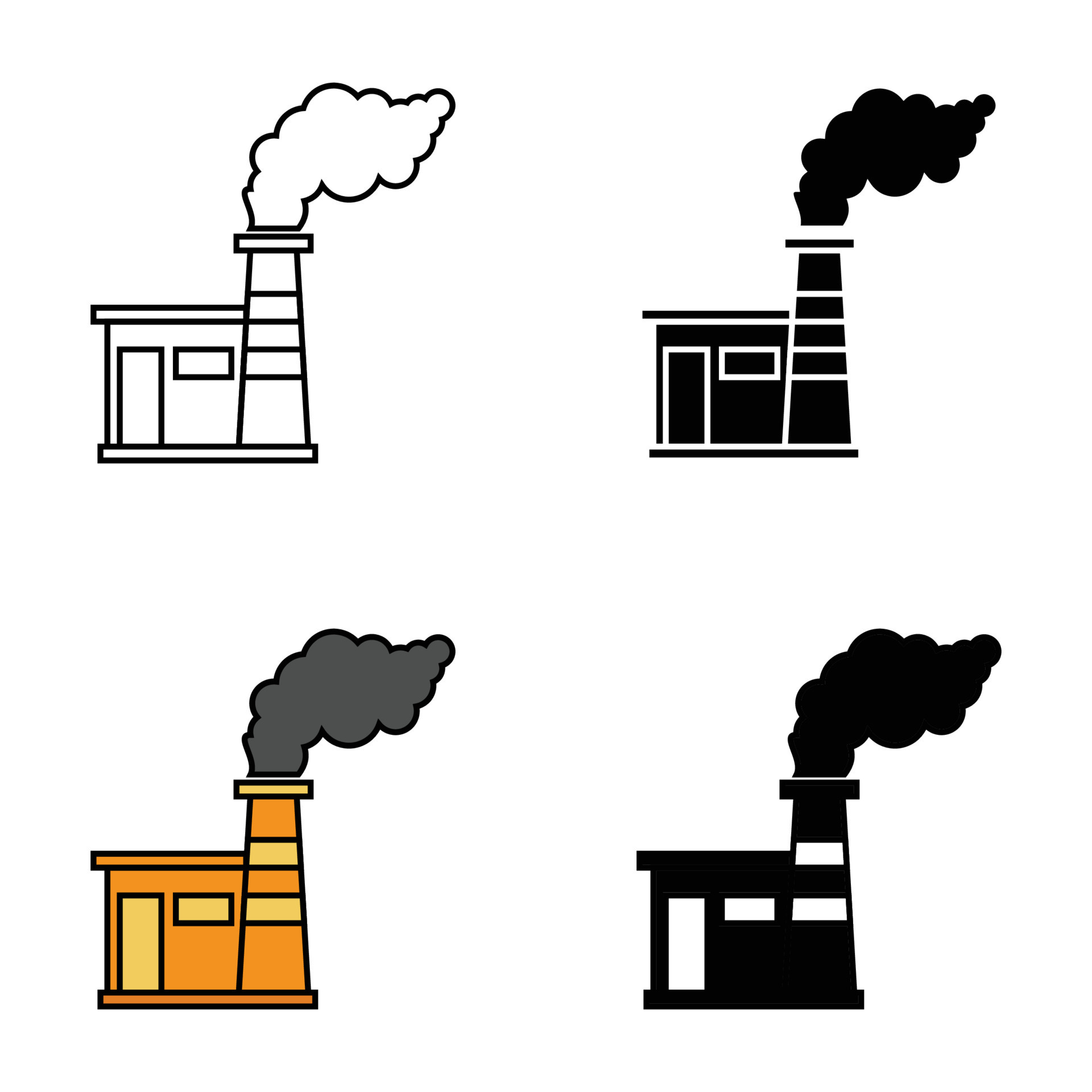 factory building, industry icon set. simple flat design on white ... factory building, industry icon set. simple flat design on white ...