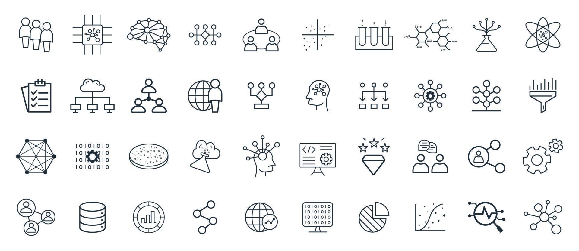 Big Data analysis, data engineering, and data science technology vector ...