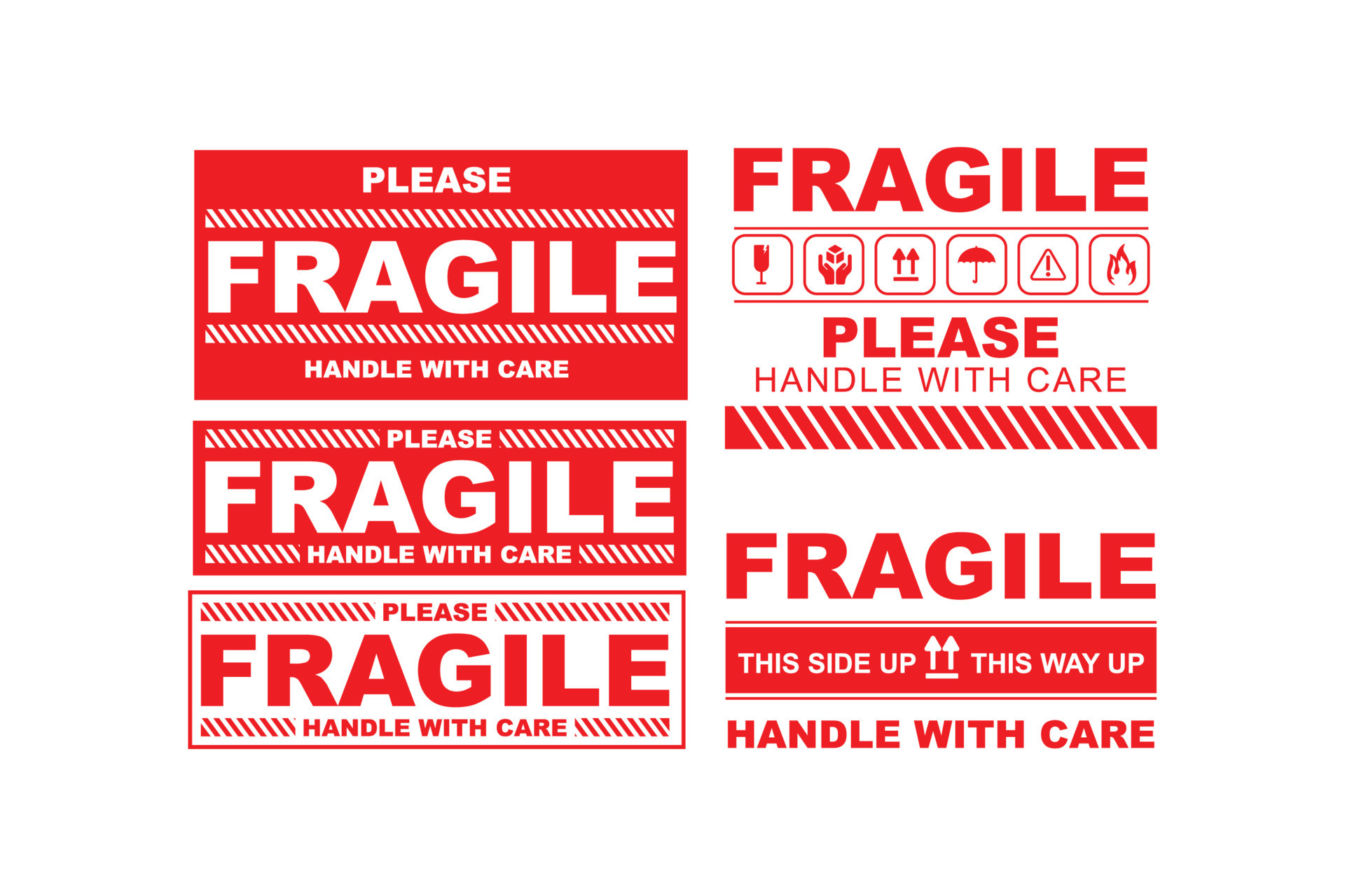 Fragile Sticker Design 21737543 Vector Art At Vecteezy