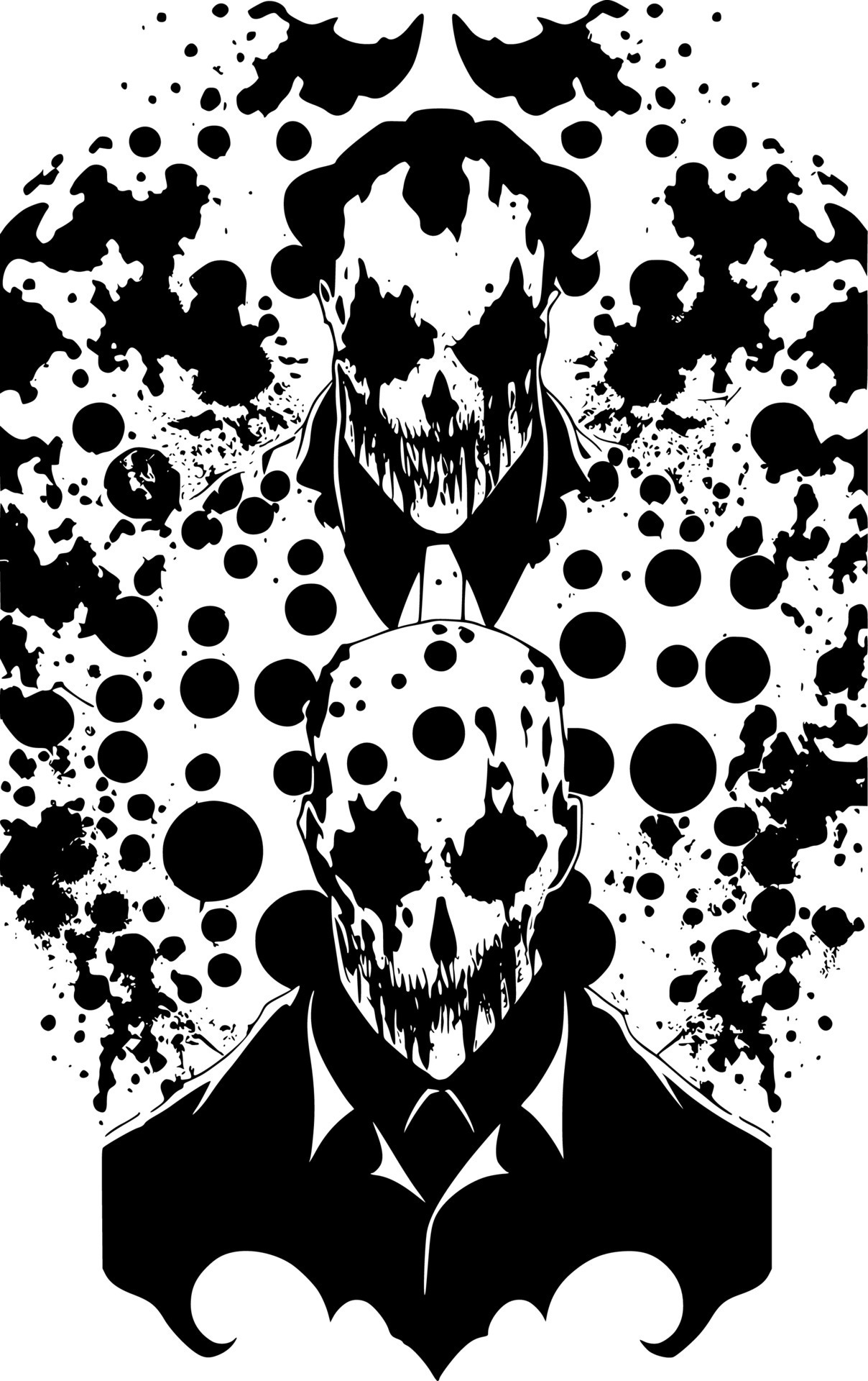 Black And White Of Evil Monster Background 21739240 Vector Art At Vecteezy