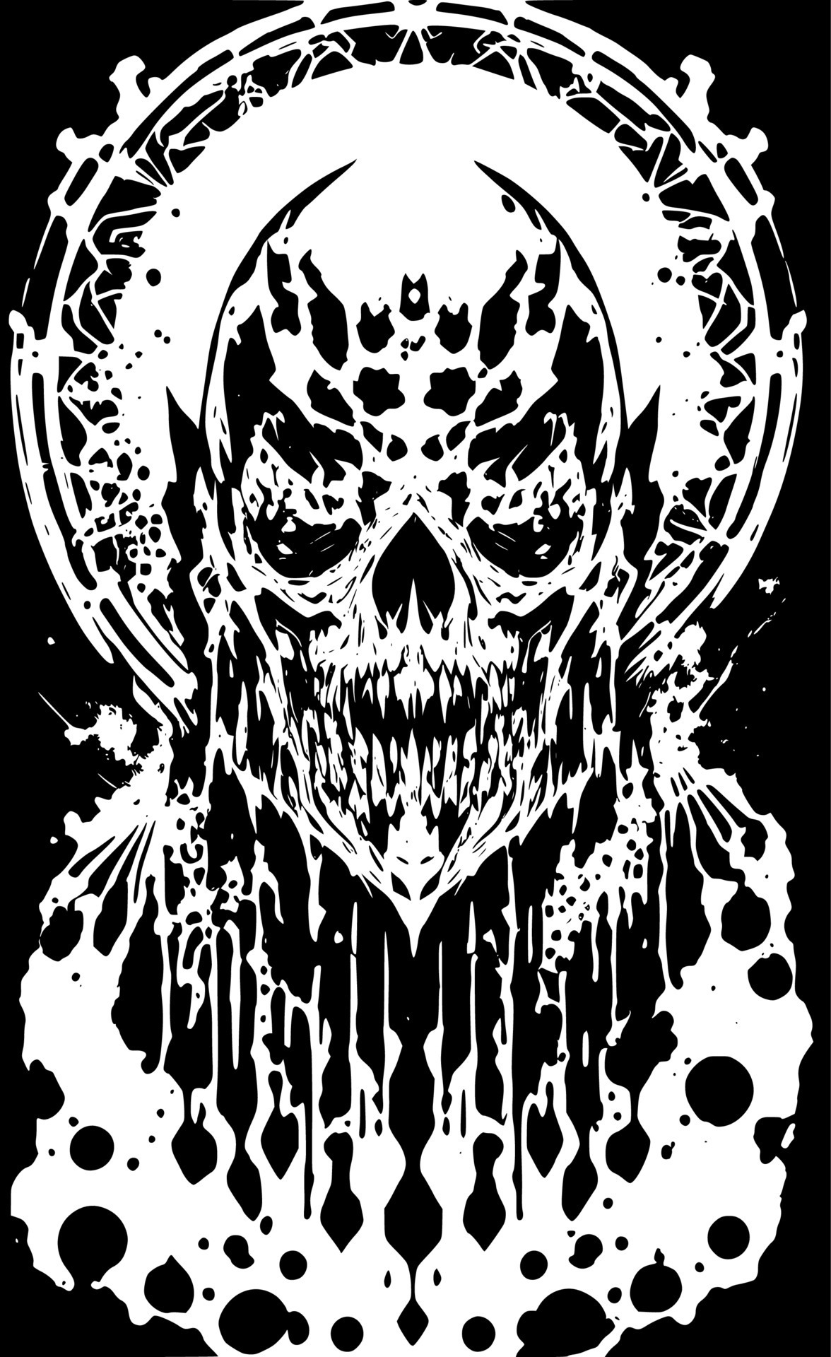 Black And White Of Evil Monster Background 21739241 Vector Art At Vecteezy