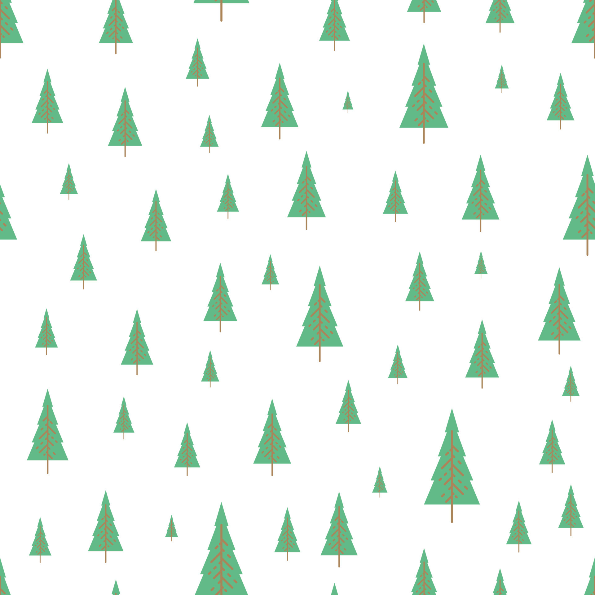 Seamless pattern with colored trees on white background. Vector ...
