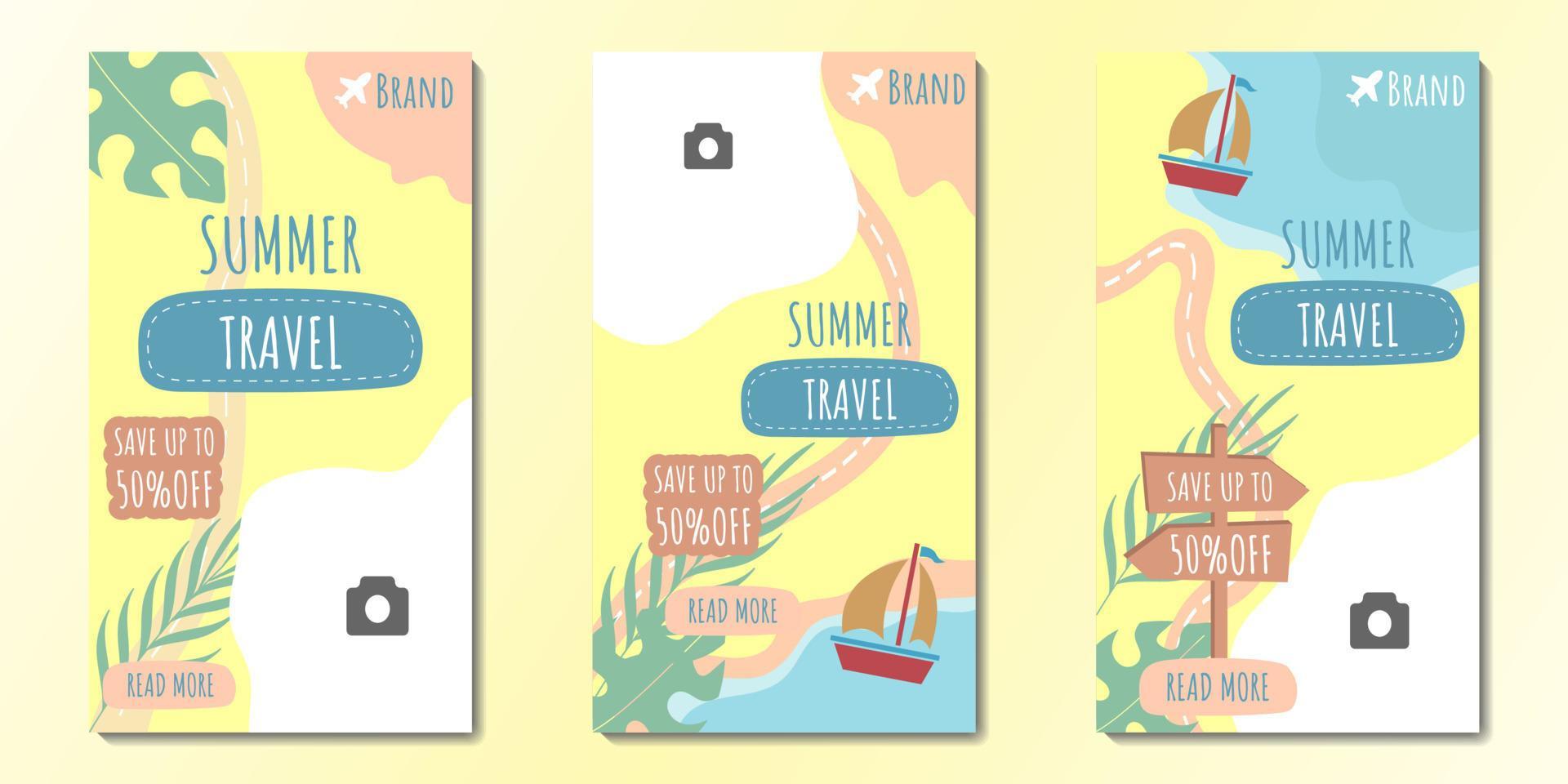 Social Media Story Templates And Copy Space Vector Illustration Blank Photo Website Advertising