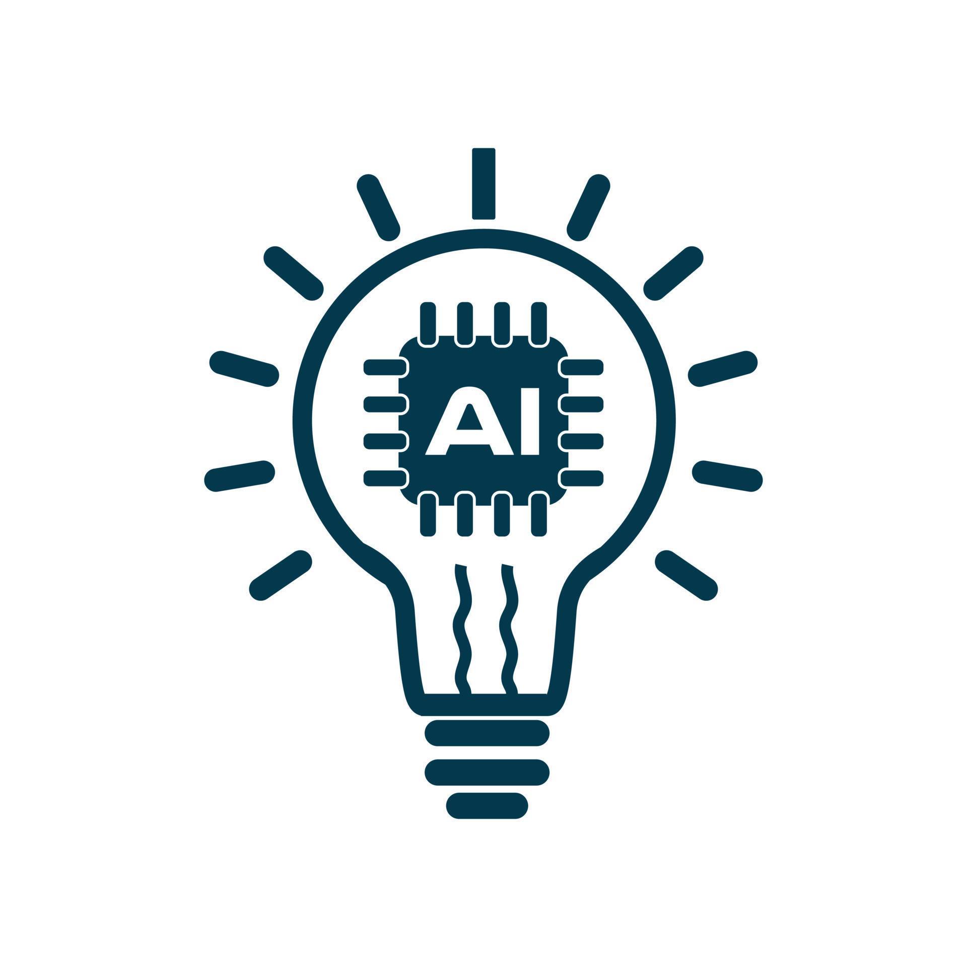 AI idea process in technology artificial intelligent symbol for UI of wep, app, vector ...