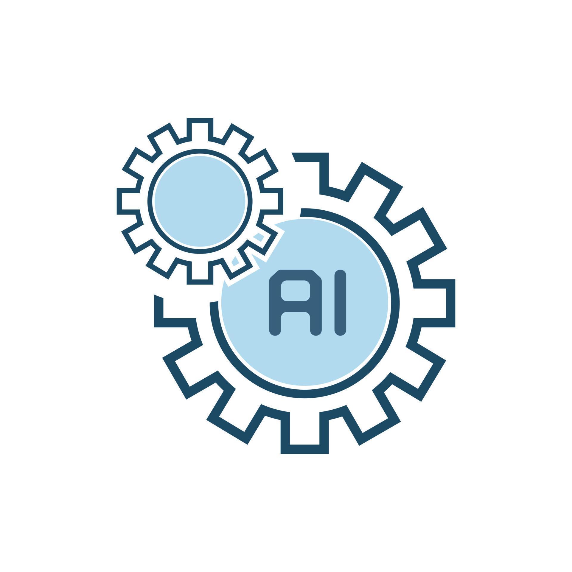 A Set up icon style, an artificial intelligence opporatating system, modern AI smart, robotic ...