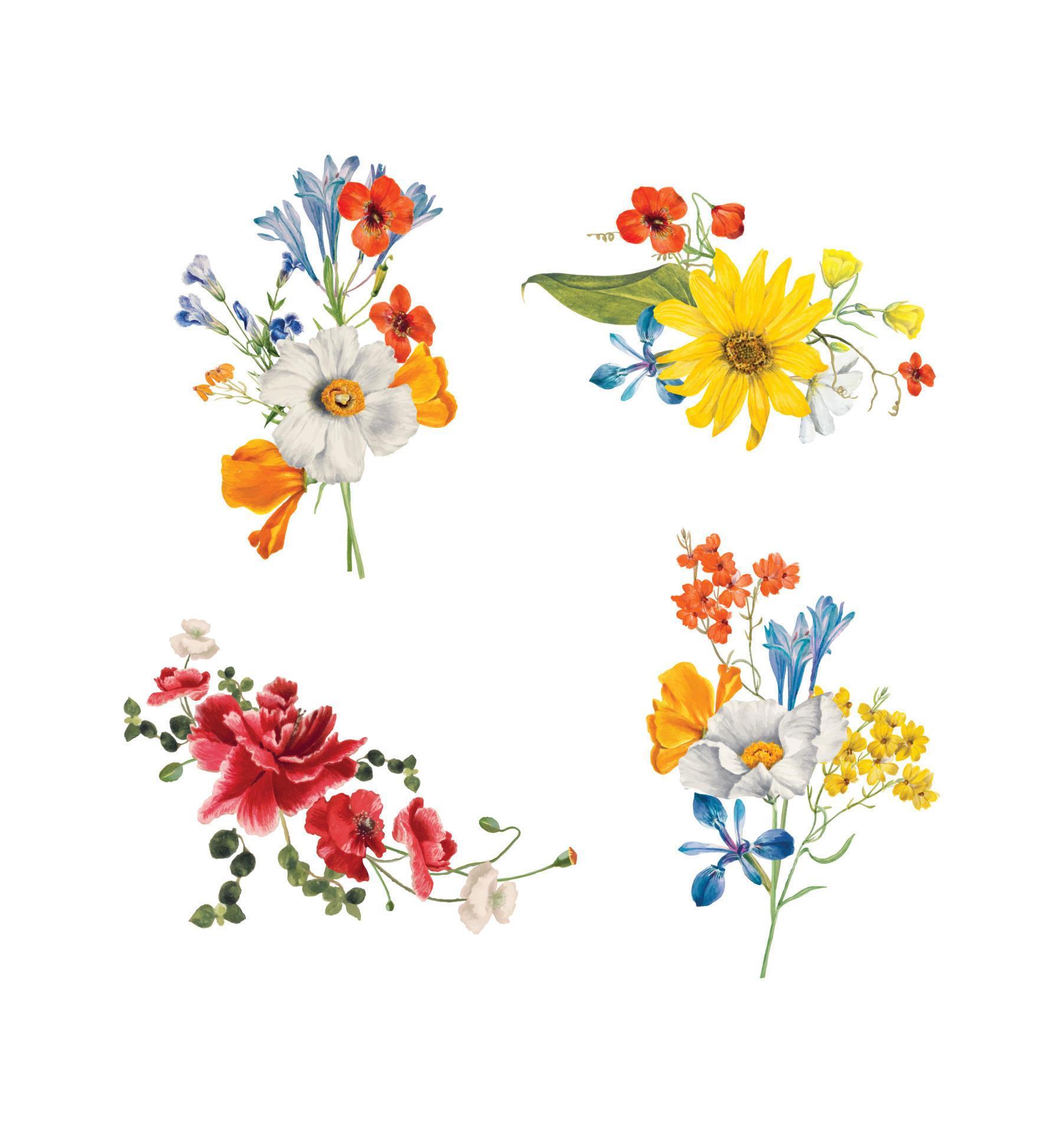 Vintage spring flowers vector 21740534 Vector Art at Vecteezy