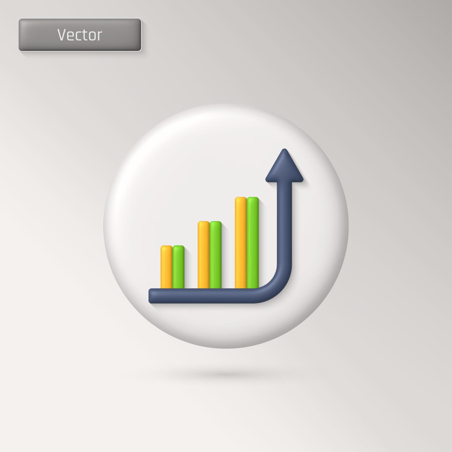 3D realistic vector dynamics icon. Trade Arrow. Chart of exchange ...