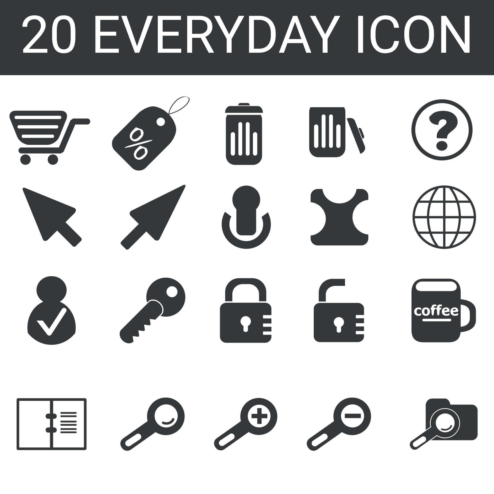 collection of frequently used essential icons. Suitable for design ...